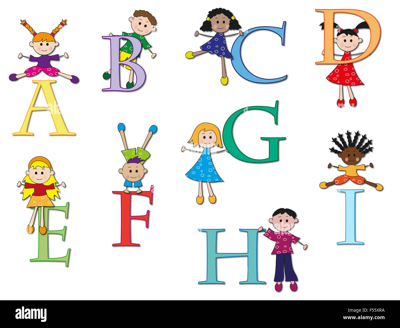 Educational alphabet letters cartoon Cut Out Stock Images & Pictures ...