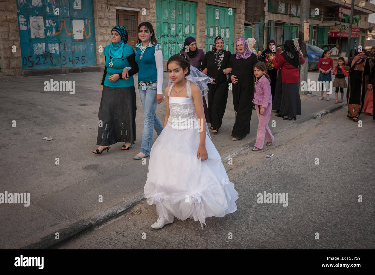 A young Bride walking through the streets, Bethlehem Stock Photo - Alamy