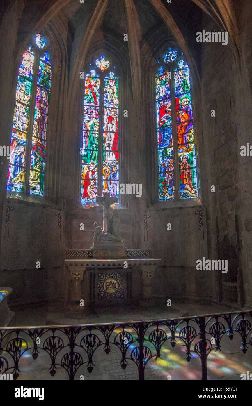 Interior of the Basilique Saint-Sauveur, church in the city of Dinan ...