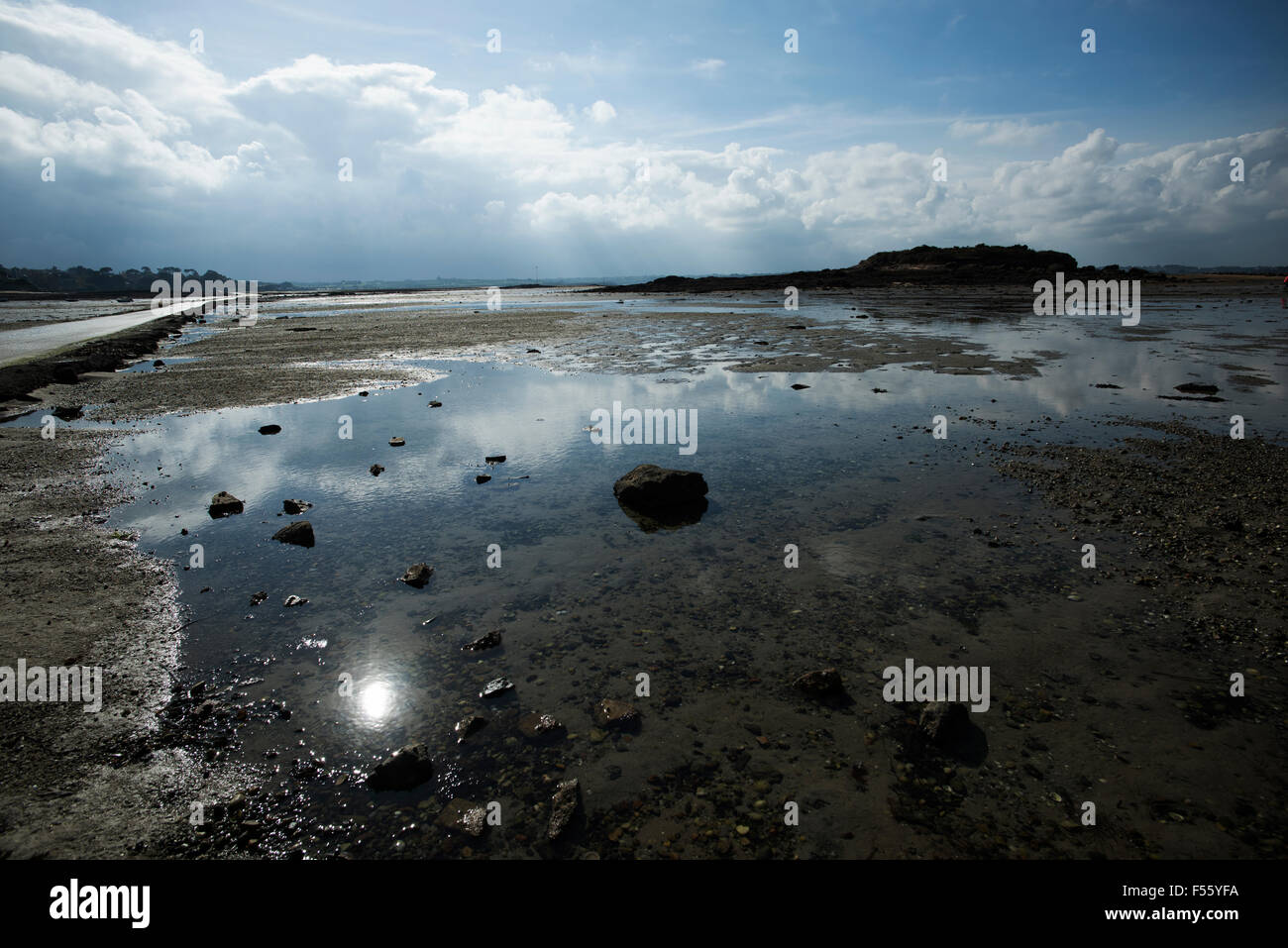 Carantec, Ile Callot, Brittany,France. October 2015 The road is ...