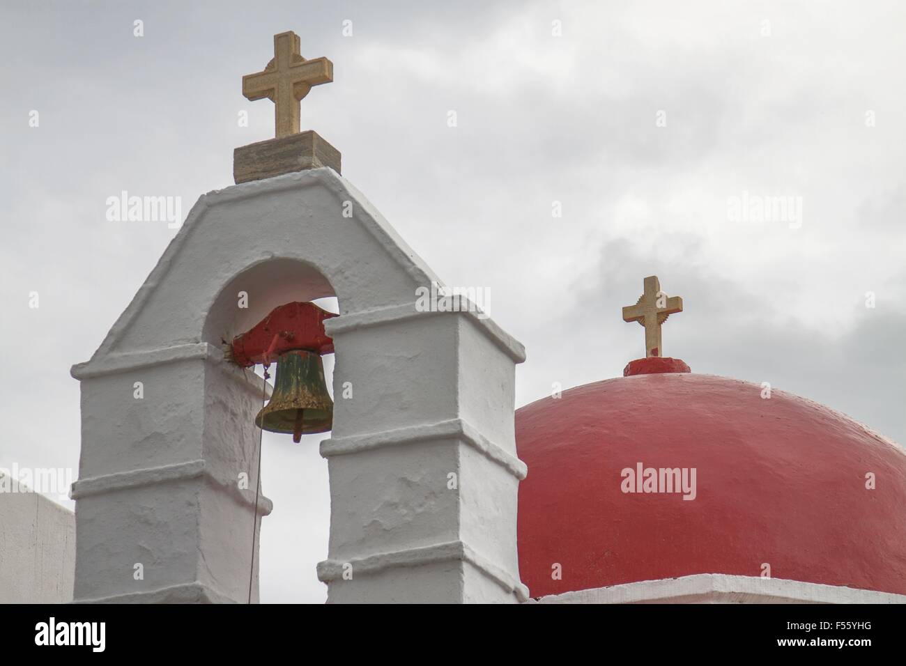 Mykonos red dome church hi-res stock photography and images - Alamy