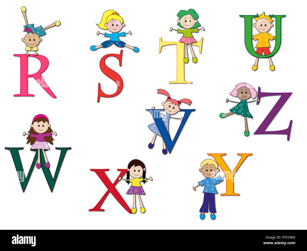 Educational alphabet letters cartoon Cut Out Stock Images & Pictures ...