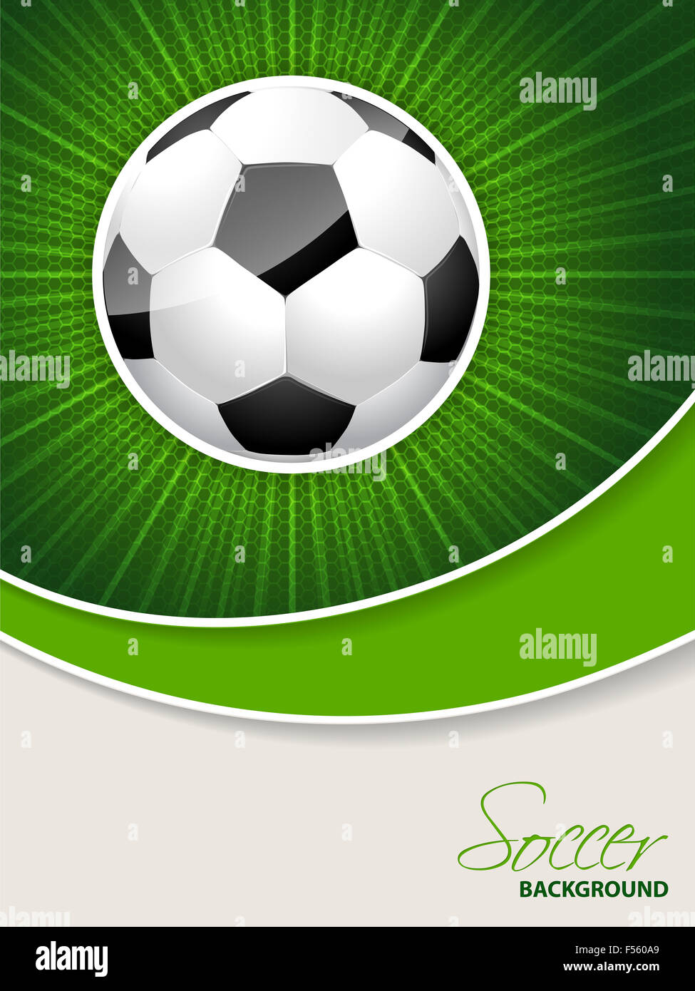 Abstract soccer brochure template with bursting ball Stock Photo - Alamy