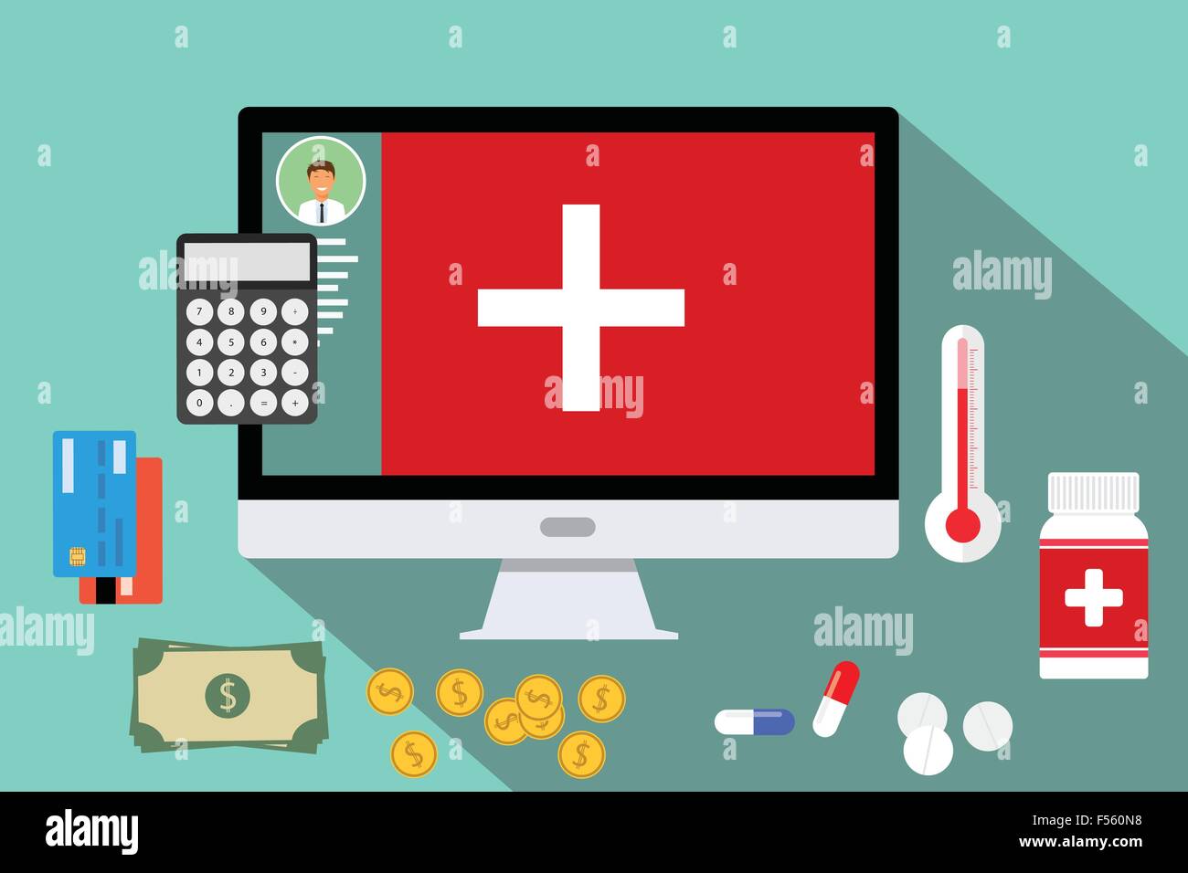 Healthcare medical expenses concept Stock Vector Images - Alamy