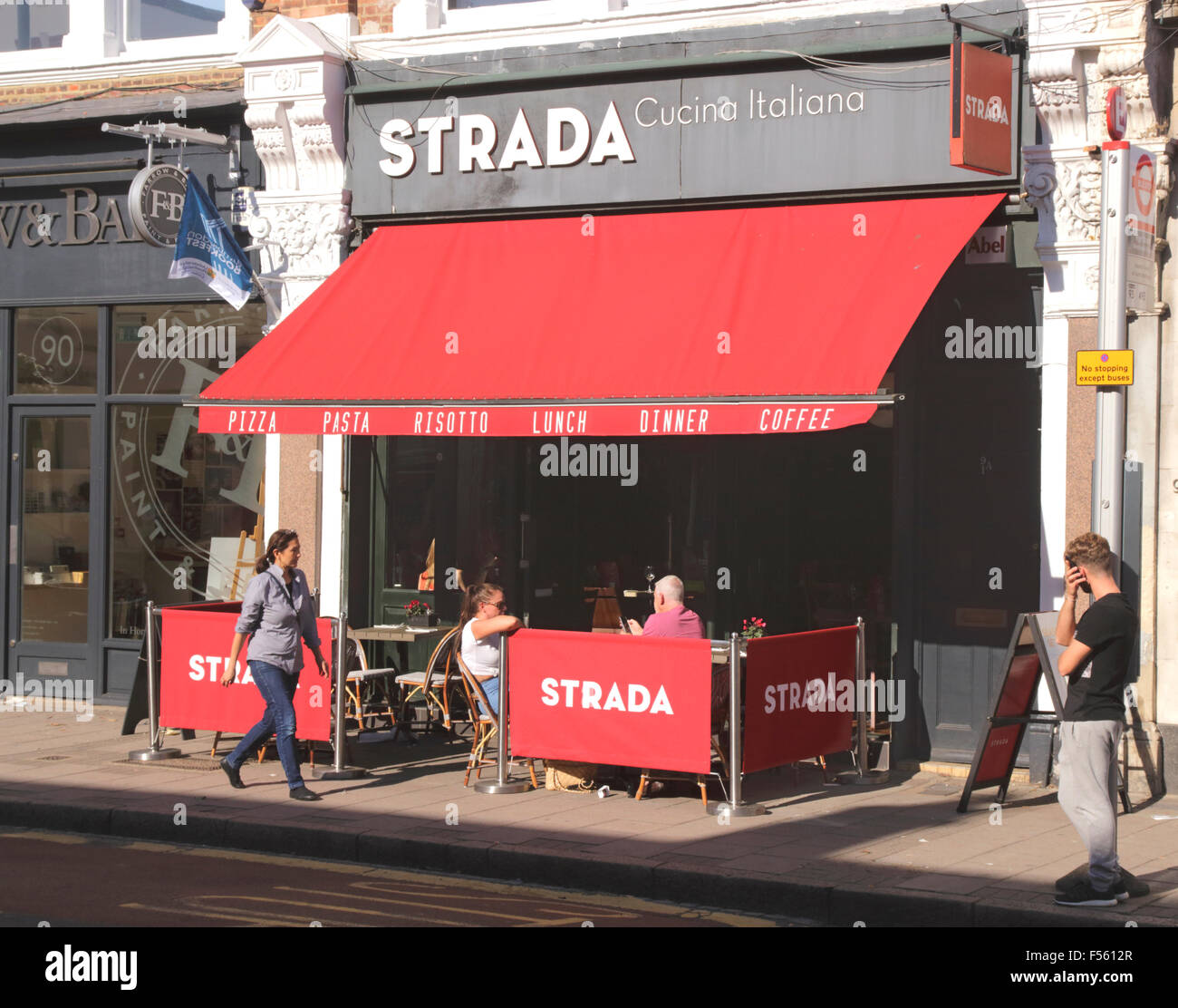 Strada Italian restaurant High Street Wimbledon Village London Stock ...