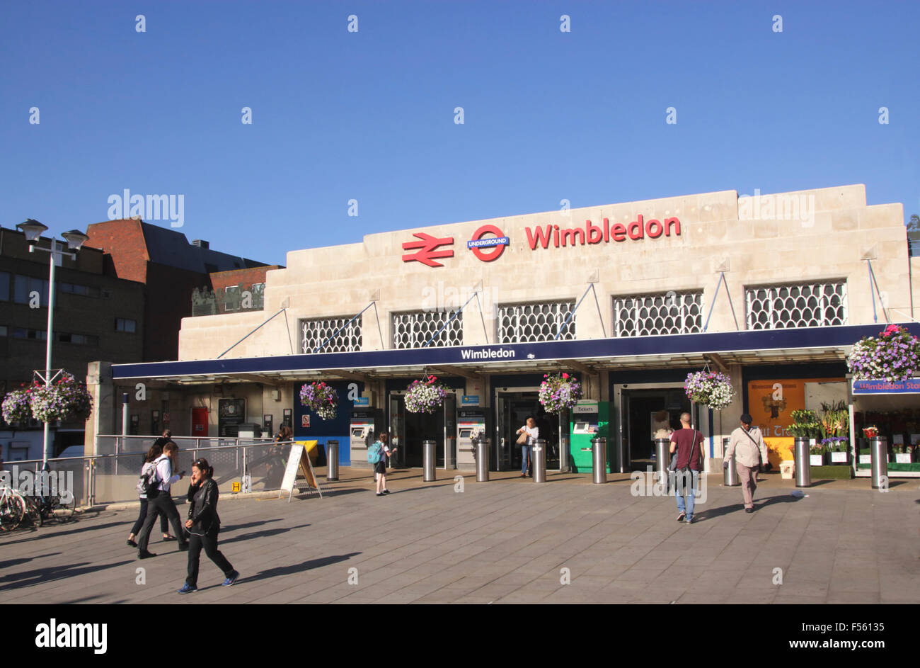 Wimbledon train and tube station London Stock Photo - Alamy