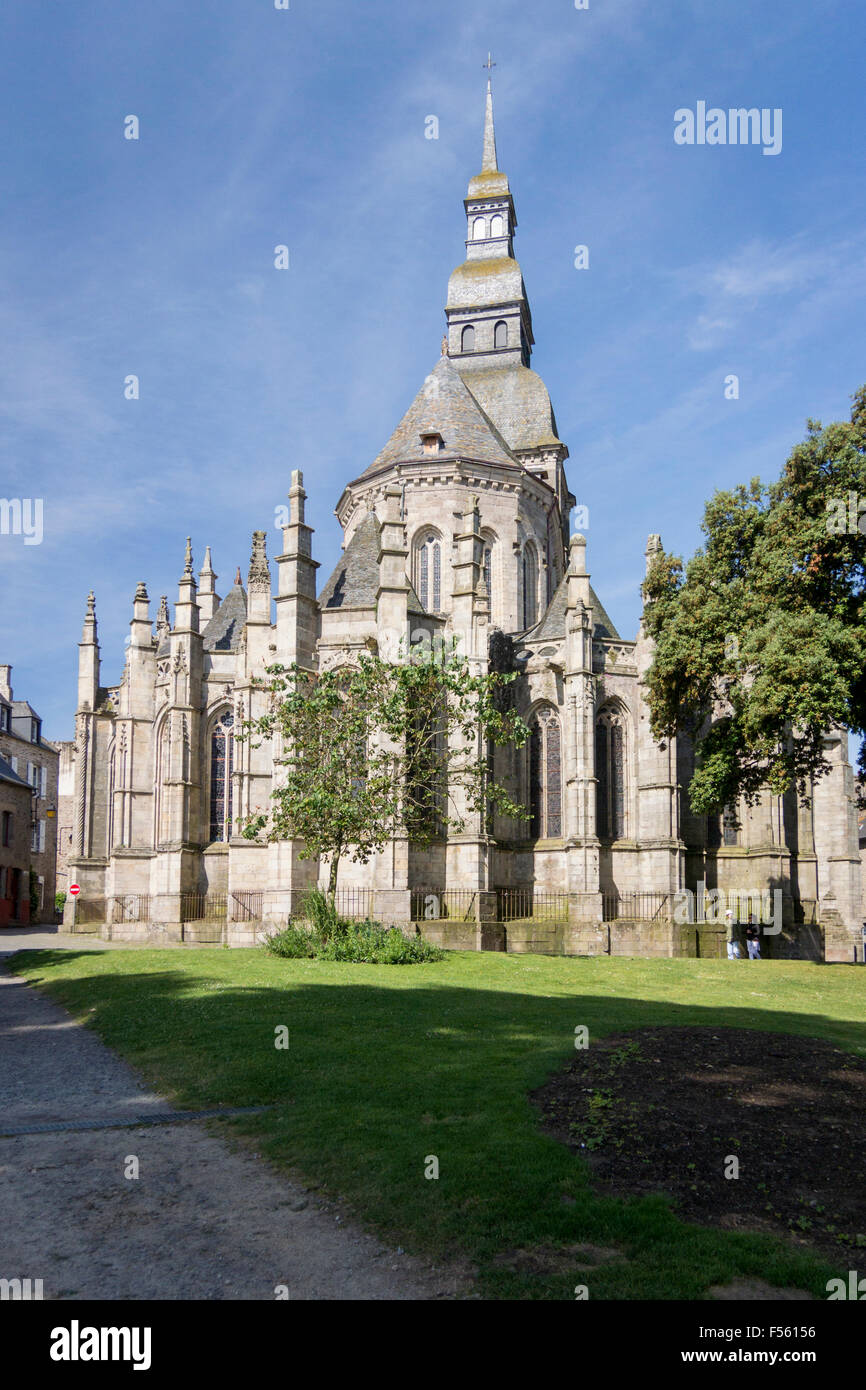 The Basilique Saint-Sauveur, church in the city of Dinan, Brittany ...