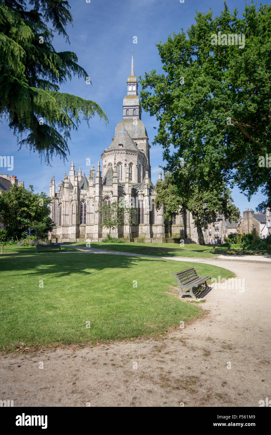 The Basilique Saint-Sauveur, church in the city of Dinan, Brittany ...