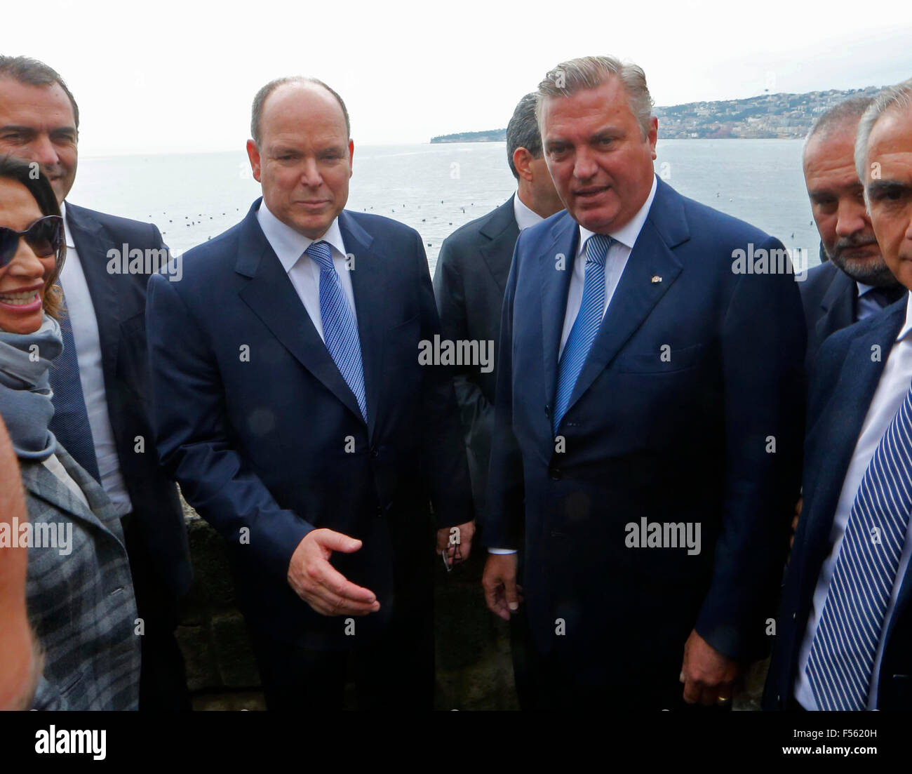Naples, Italy. 28th Oct, 2015. Prince Albert II of Monaco (L) , Prince ...