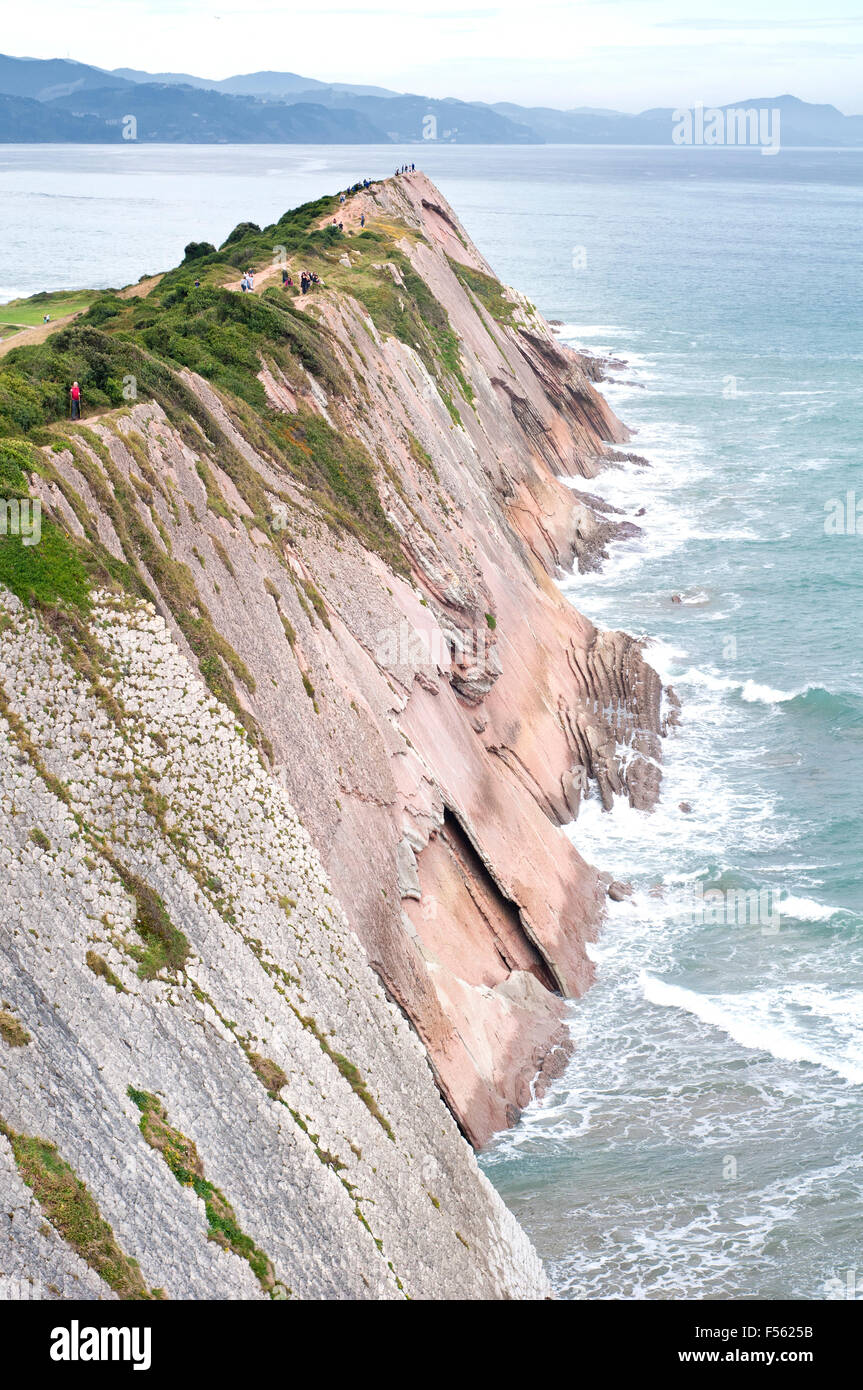 Flysch formation in Zumaia Geopark. Basque Country. Spain Stock Photo ...