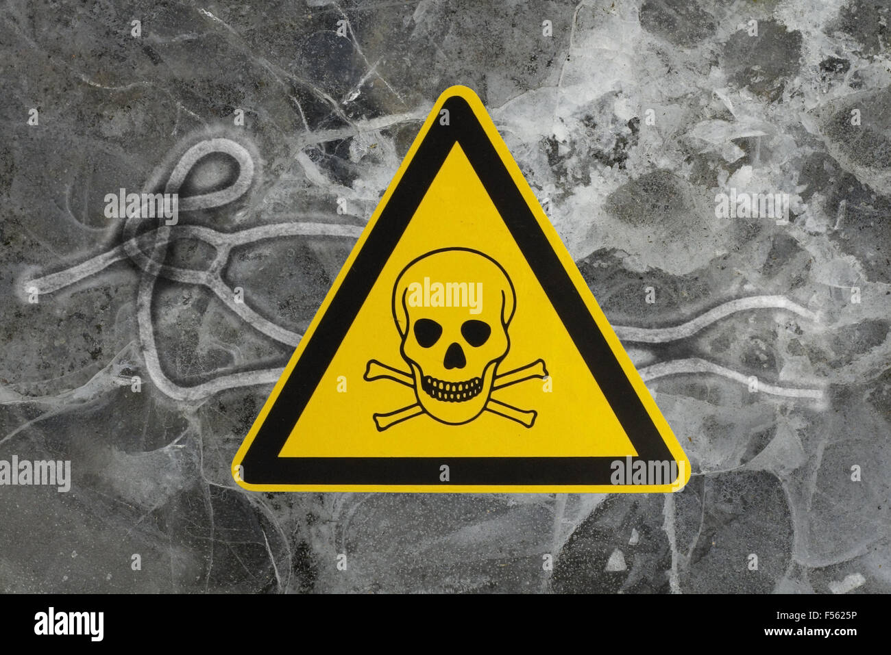 Ebola virus seen under a microscope with epidemic sign Stock Photo - Alamy