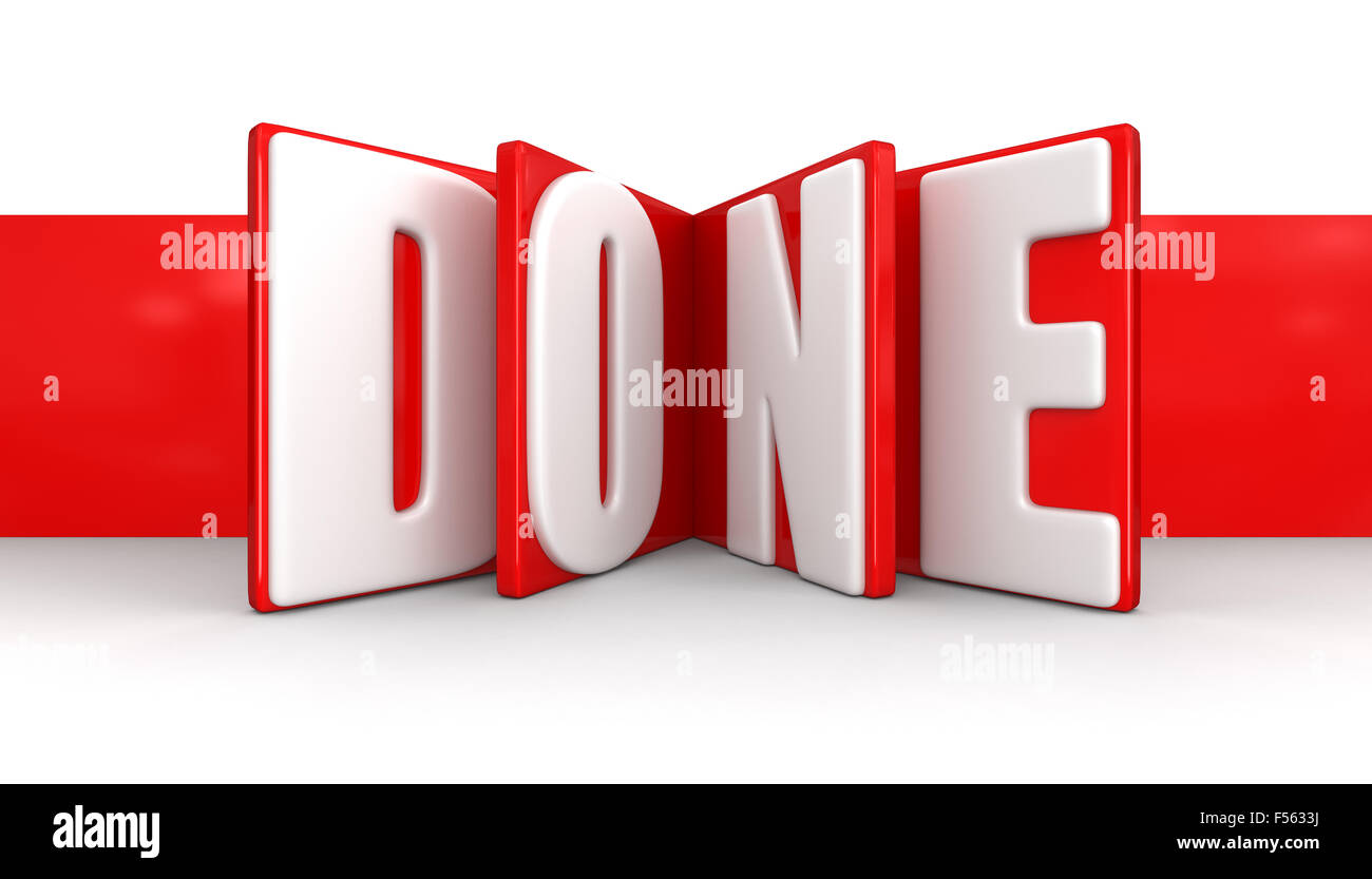Label done. Image with clipping path Stock Photo - Alamy