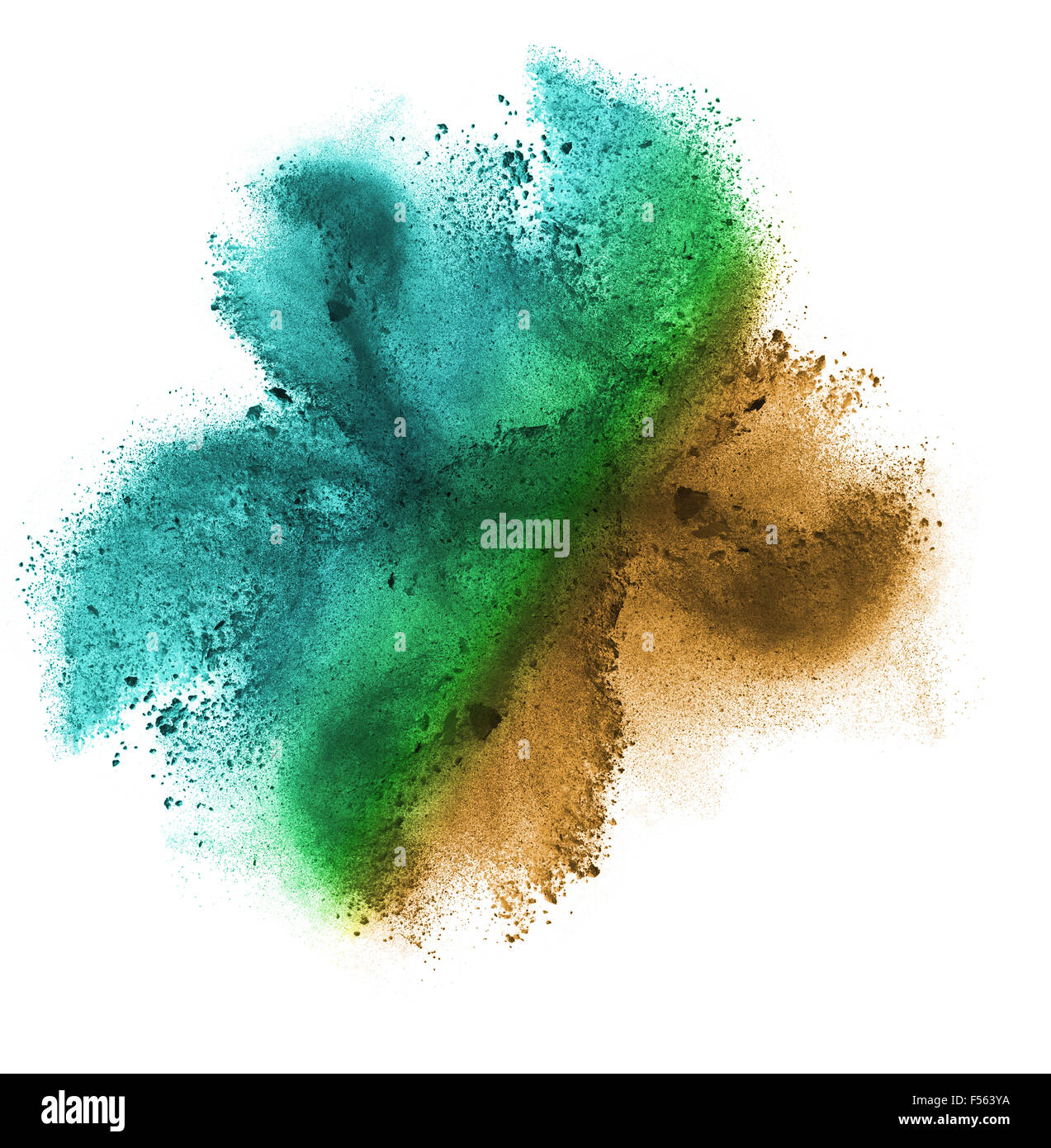 Gradient colorful powder splash isolated on white background Stock ...