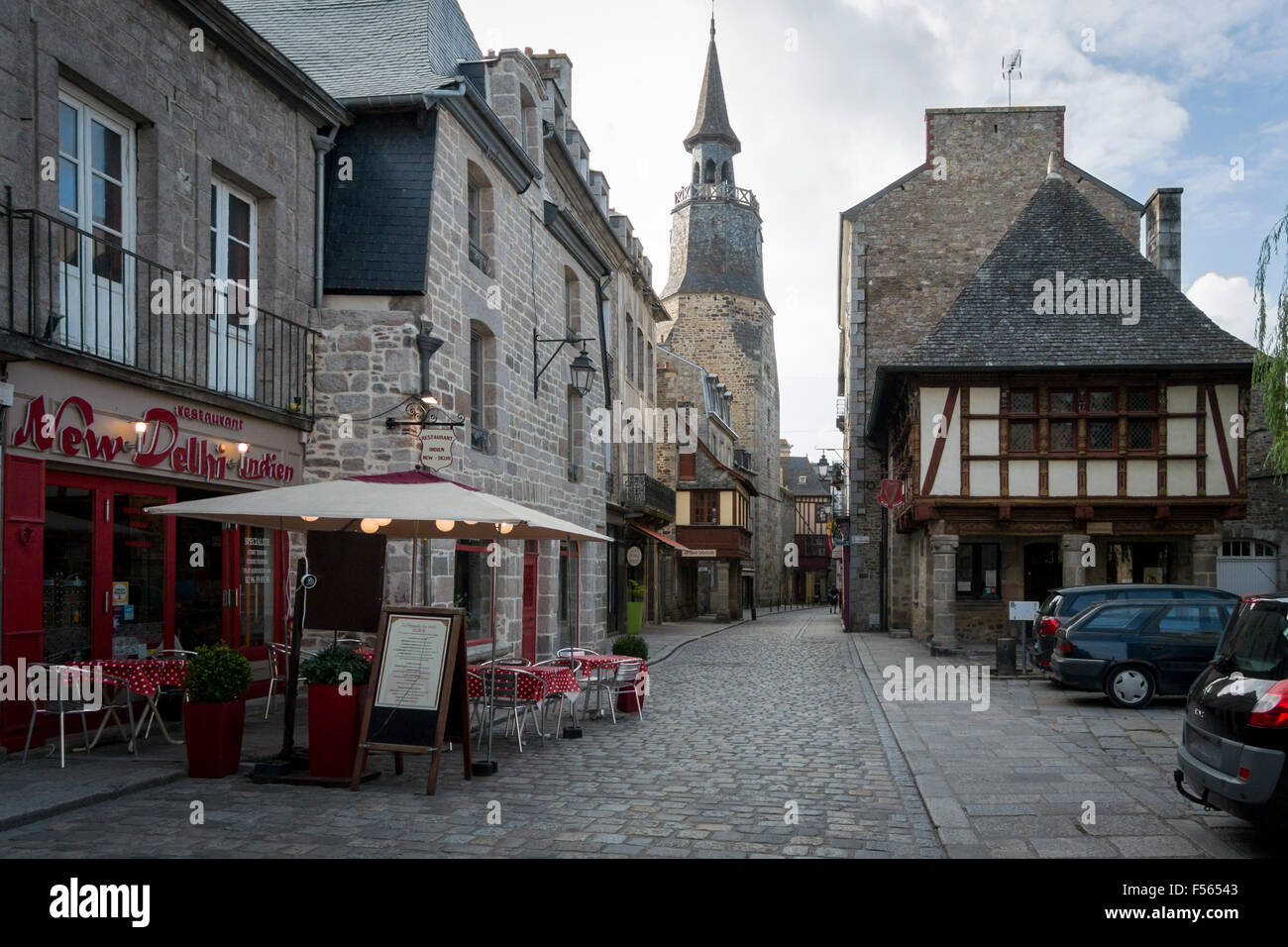 Medieval buildings in the city of Dinan, Brittany, France Stock Photo ...