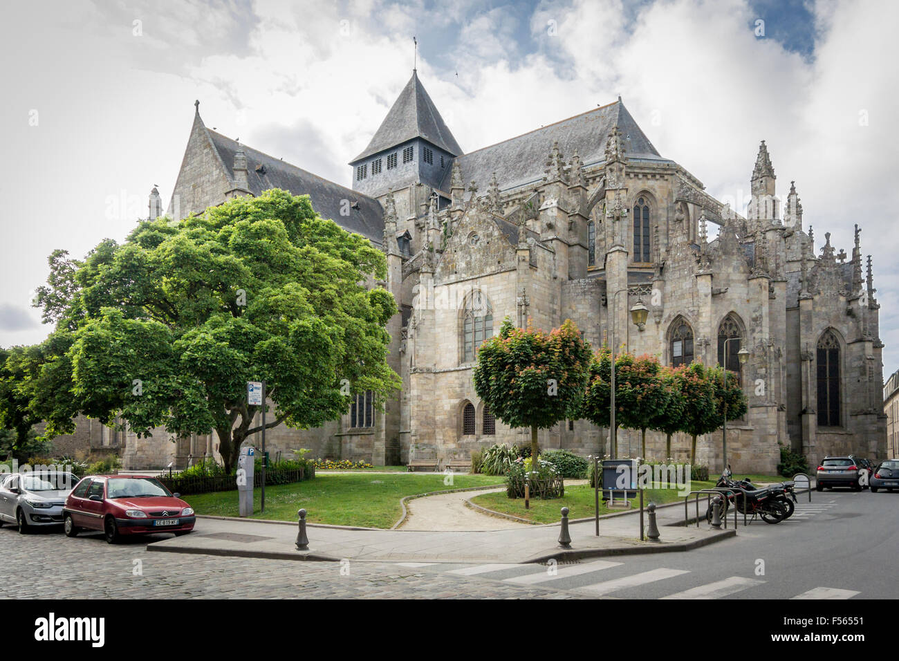Medieval church St Malo, in the city of Dinan, Brittany, France Stock ...
