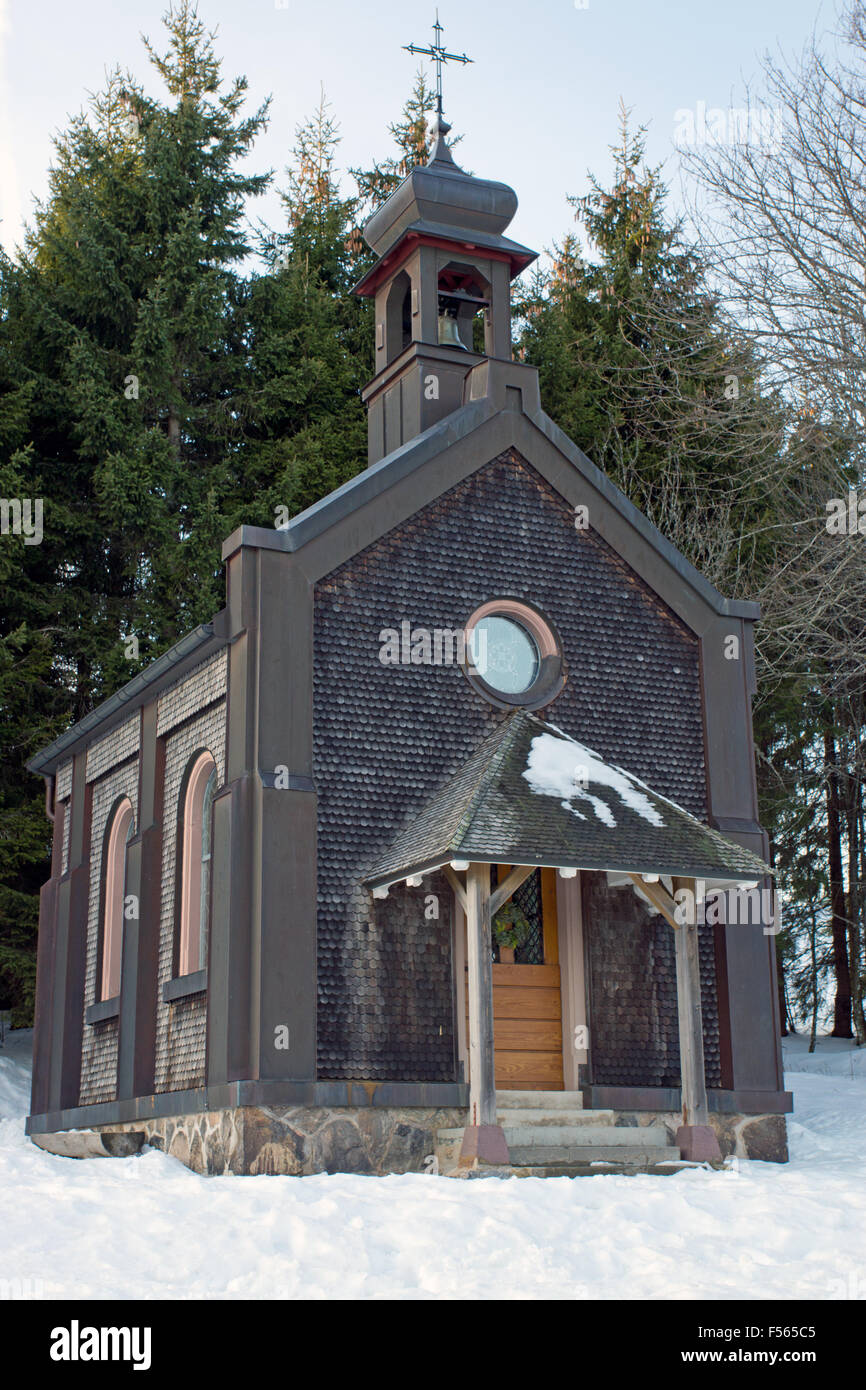 Chapel in the forest in winter hi-res stock photography and images - Alamy