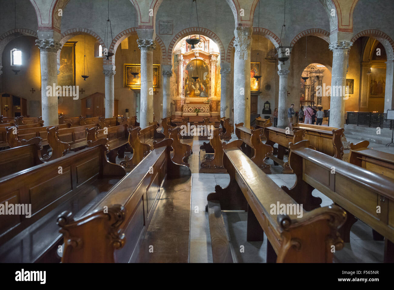 Cathedral Trieste, interior view of the Cattedrale di San Giusto ...