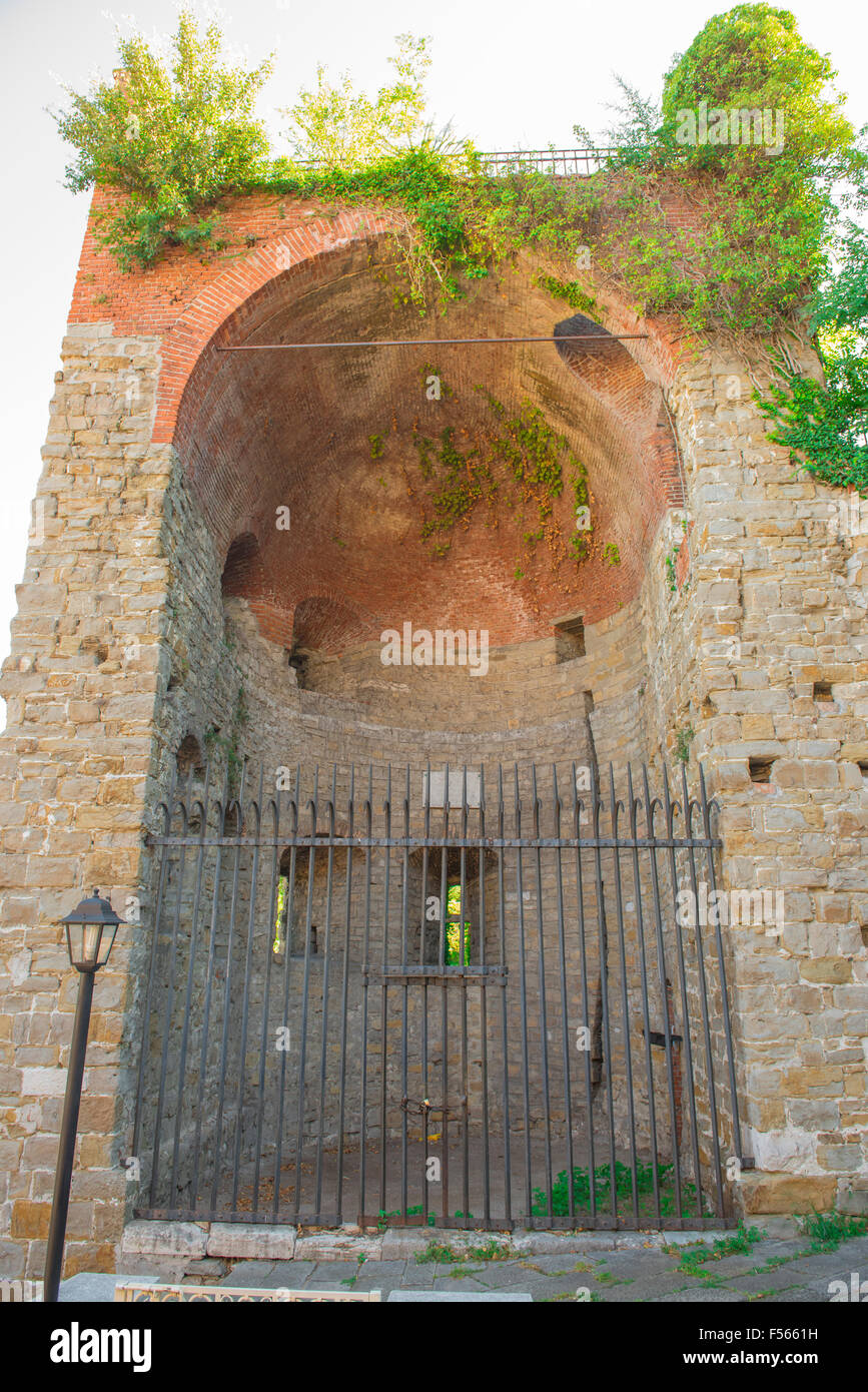 Roman ruins trieste old town, interior detail of ancient Roman tower in ...