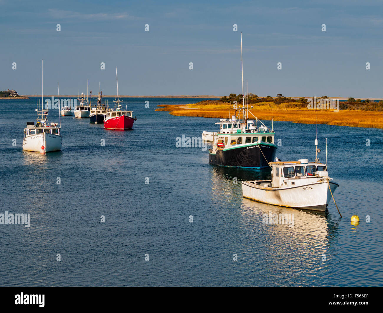 Colorful boats Chatham Harbor Harbour Chatham Massachusetts Cape Cod in ...