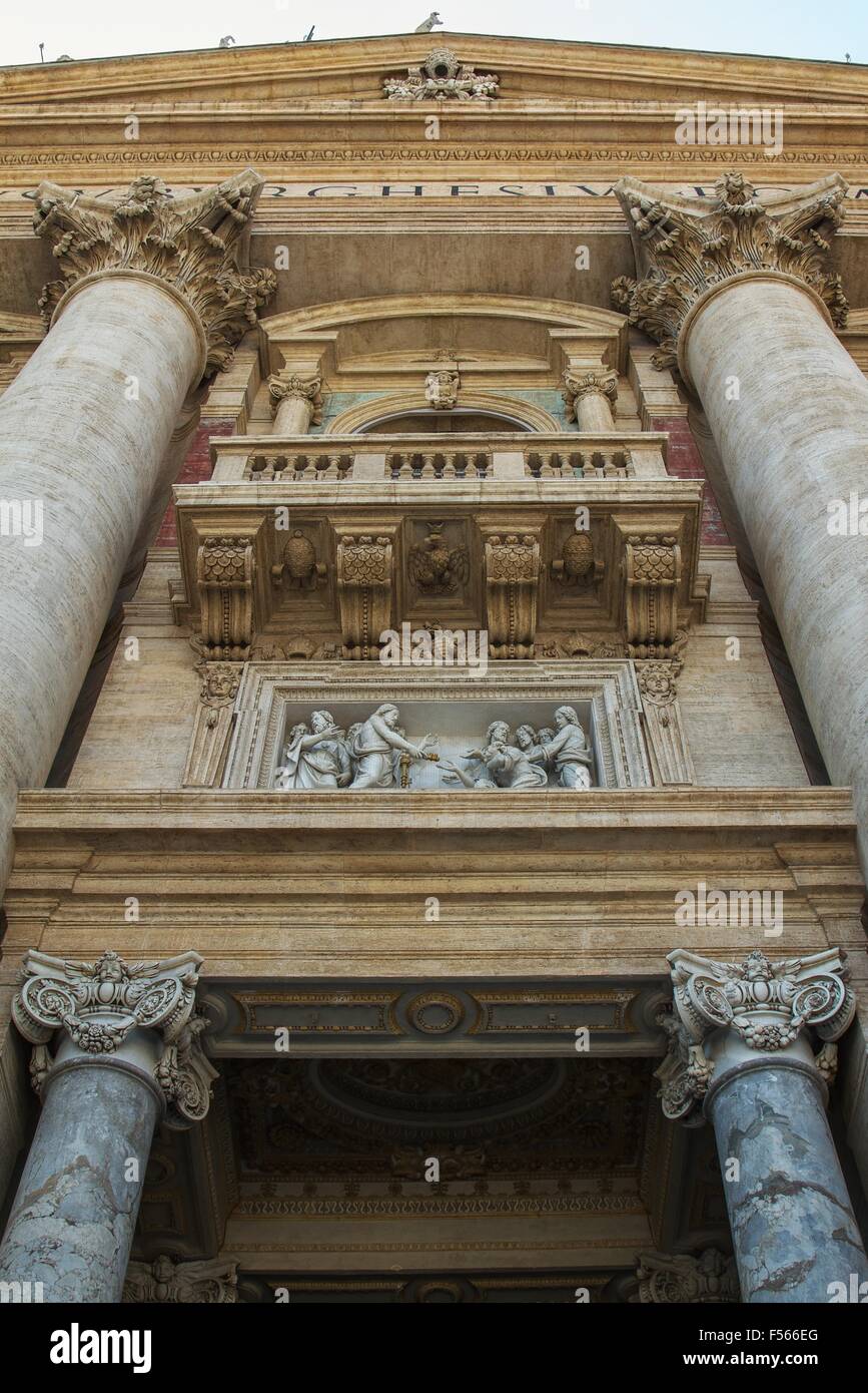 Look up to Main Balcony, St. Peter's Basilica, Vatican Stock Photo - Alamy