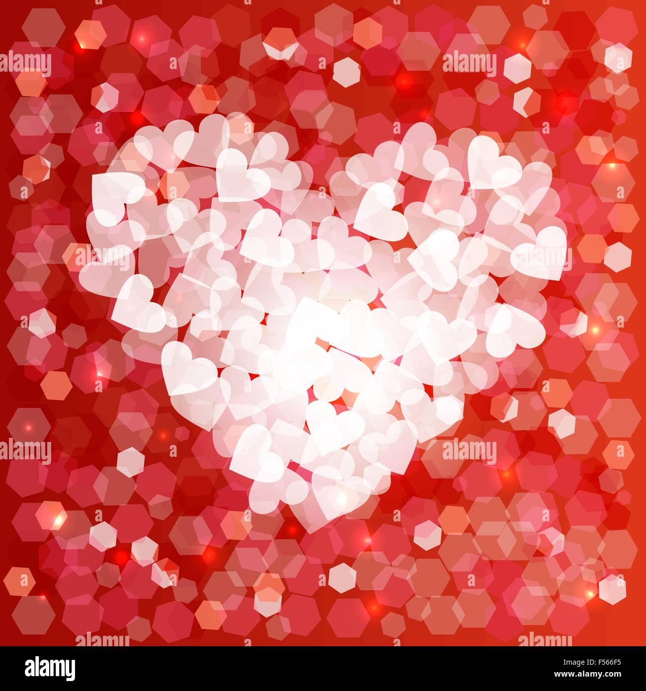 Happy valentines day love heart shape design in bokeh style. Ideal for ...