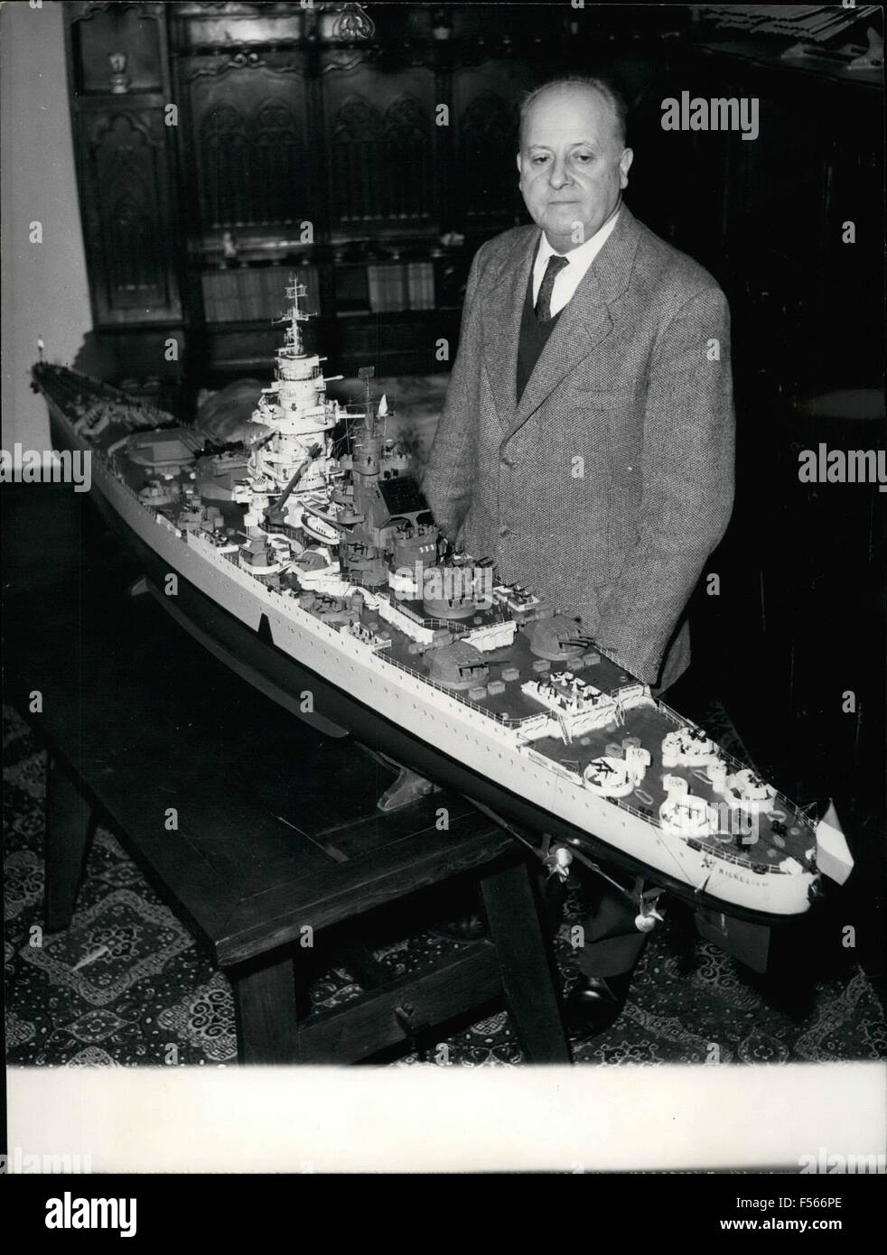 1964 - Frenchman builds an exact replica of a battleship Mr. Merian, of ...