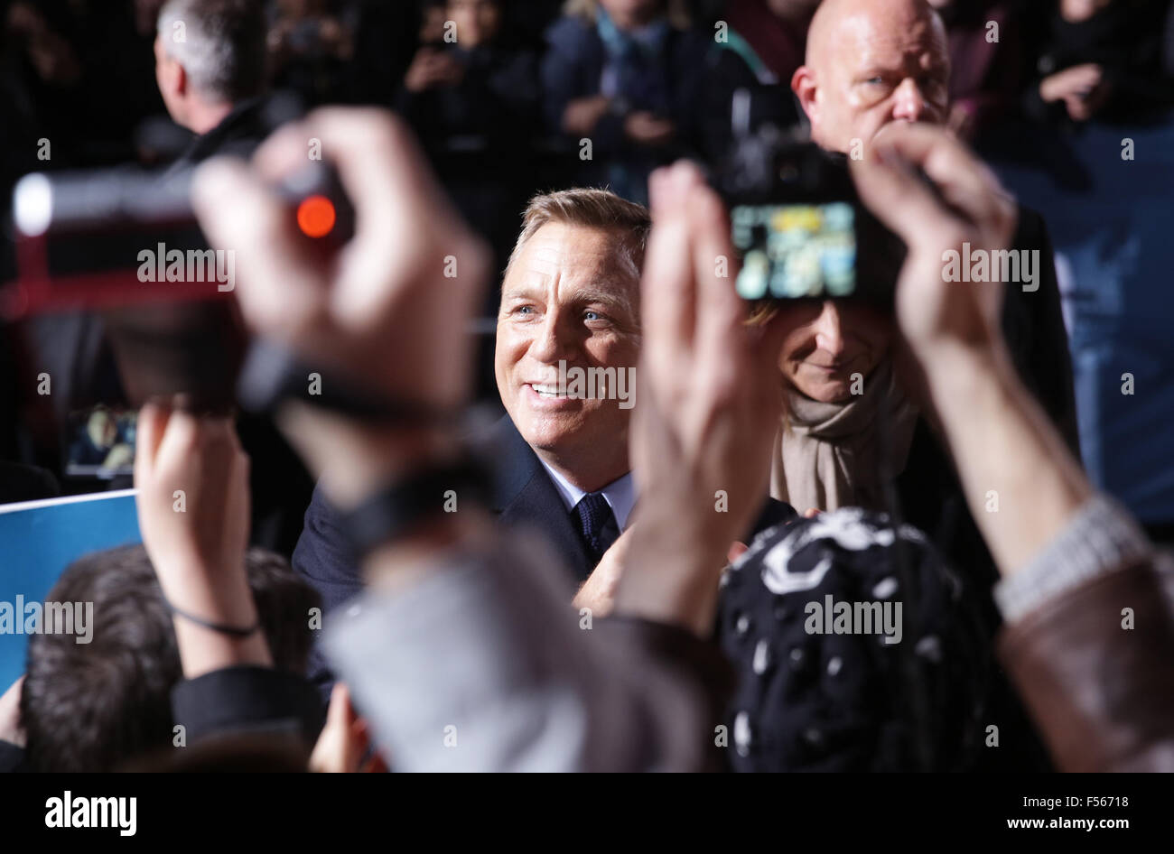 Actor Daniel Craig arrives at the Cinestar cinema at Potsdamer Platz in ...