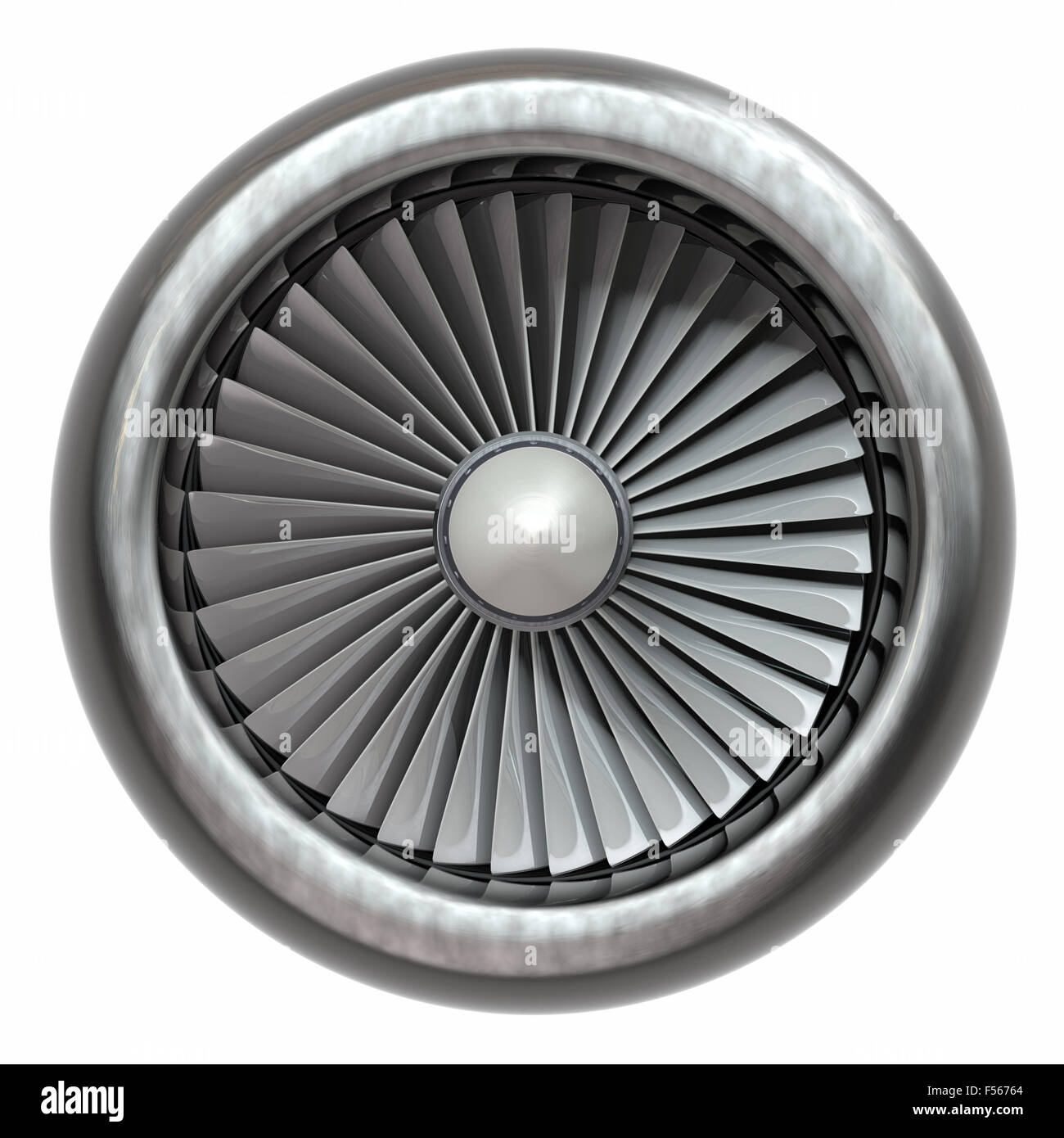 Jet engine, turbine blades of airplane, 3d illustration Stock Photo - Alamy