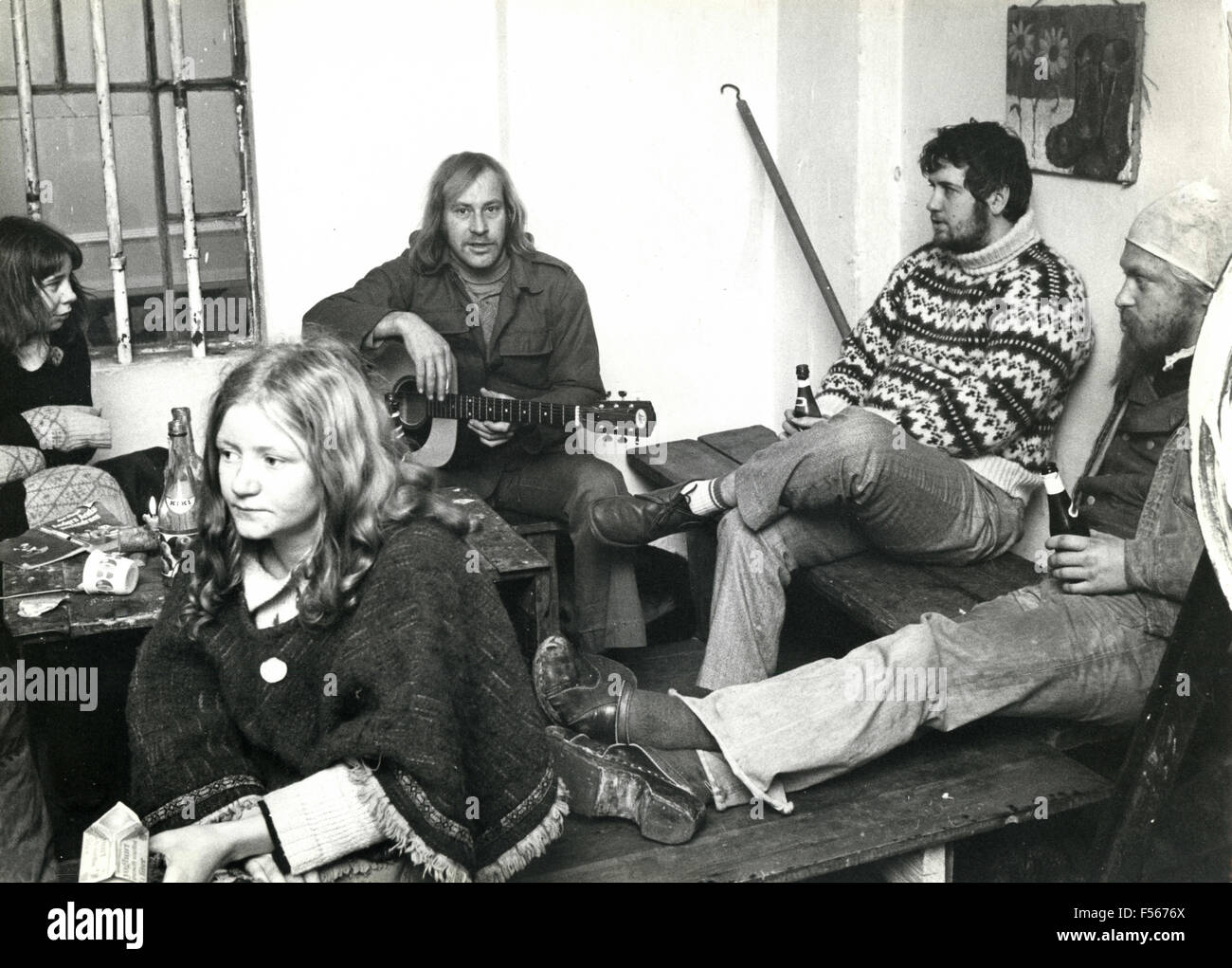 Group of hippies in Christiania, Copenhagen, Denmark Stock Photo - Alamy