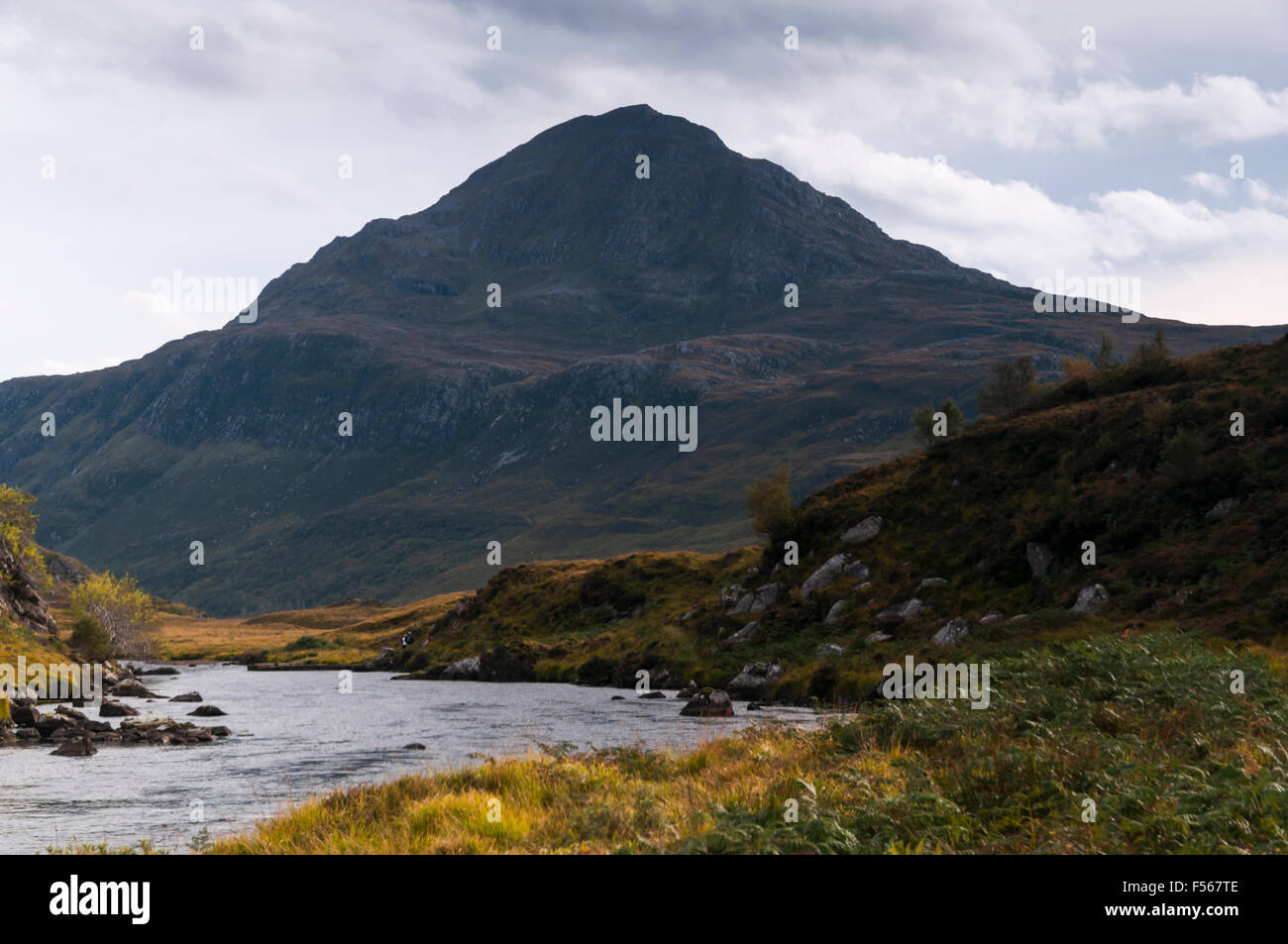 Ben Stack and the River Laxford Stock Photo - Alamy