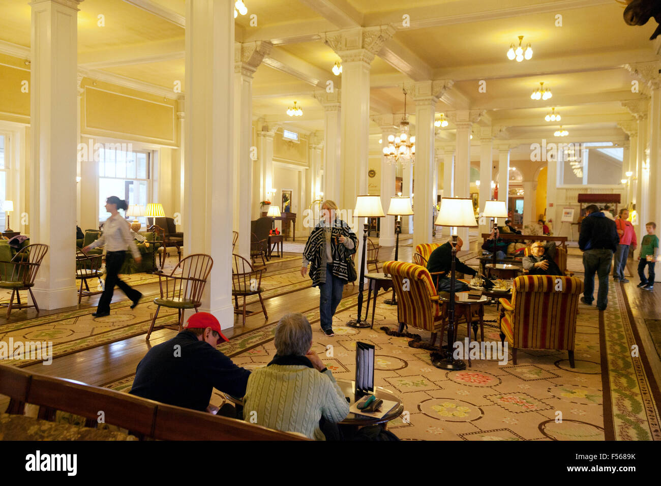 Guests in the luxury Omni Mount Washington Hotel Resort, Bretton Hills ...