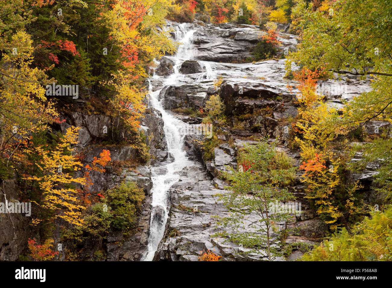 Silver Cascade, a waterfall in Crawford Notch State Park, White ...