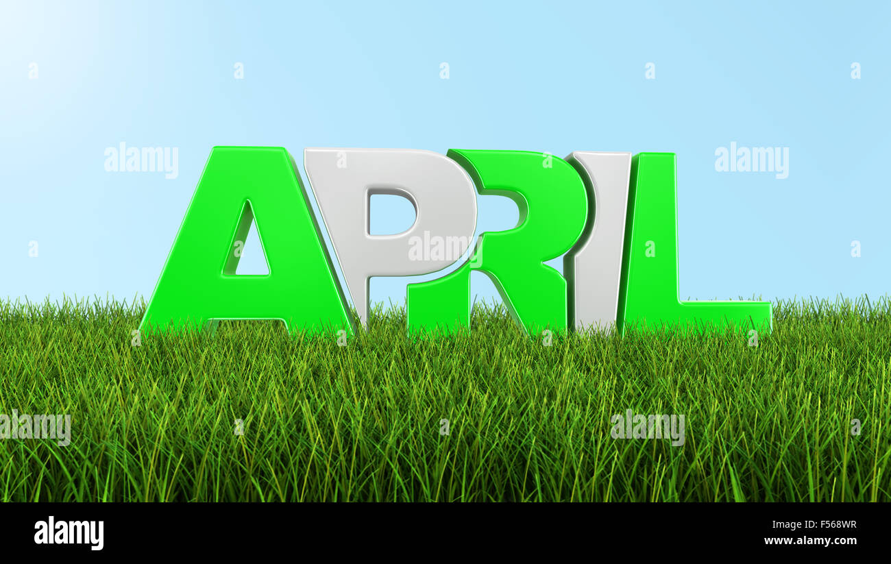 April on grass. Image with clipping path Stock Photo - Alamy