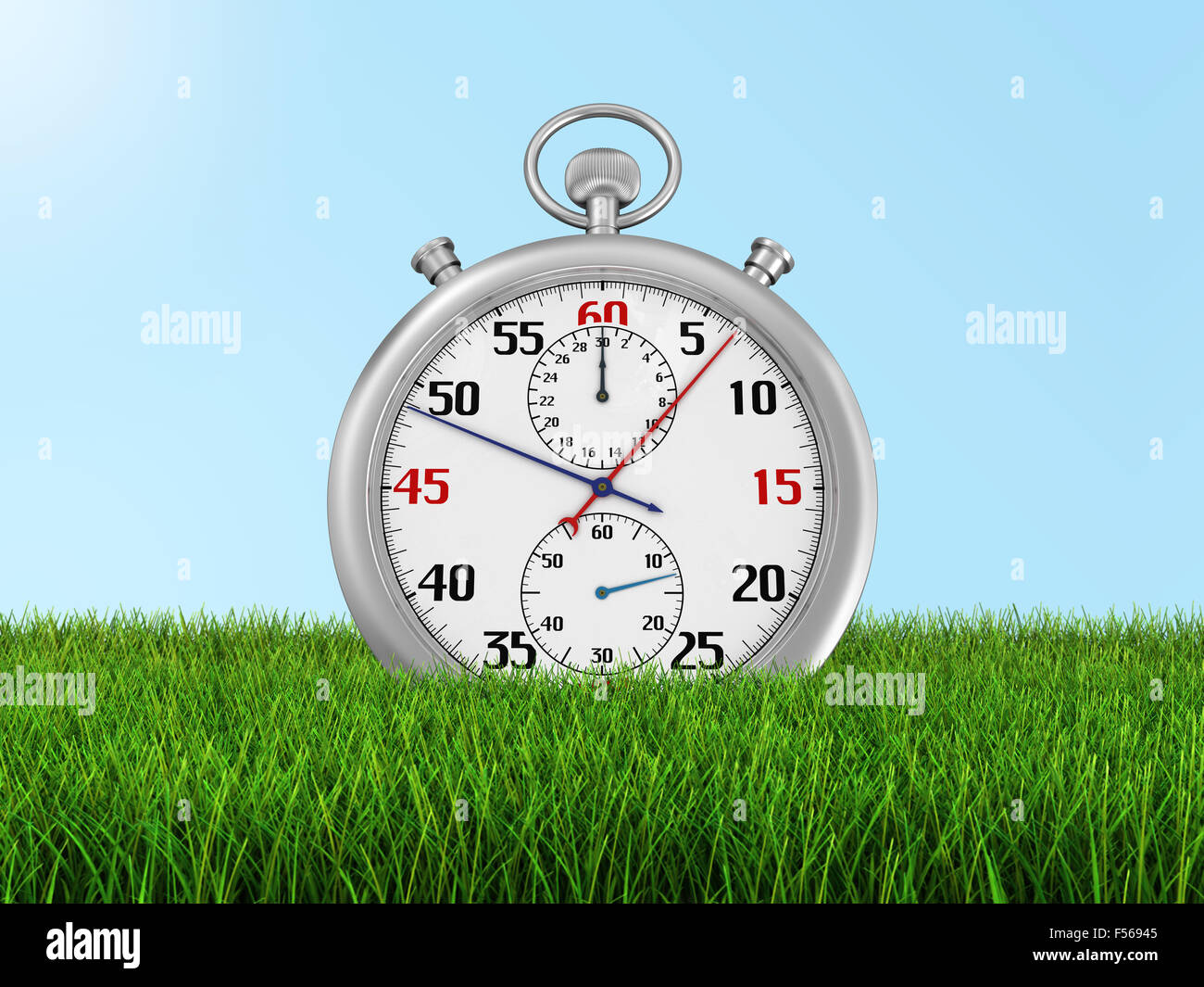 Stopwatch on the grass (clipping path included Stock Photo - Alamy