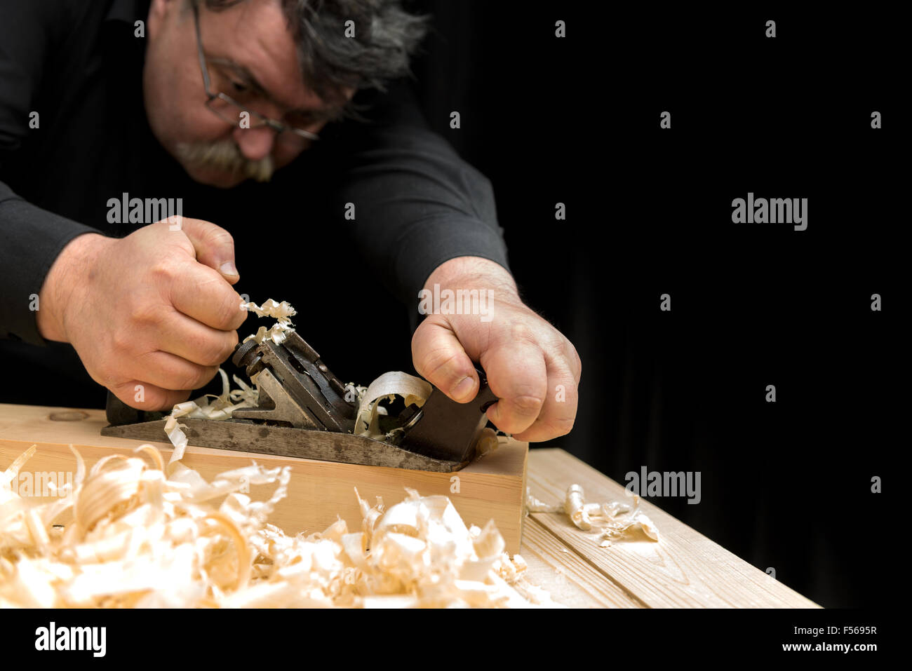 carpenter planed board using woodworker's hand tools Stock Photo - Alamy