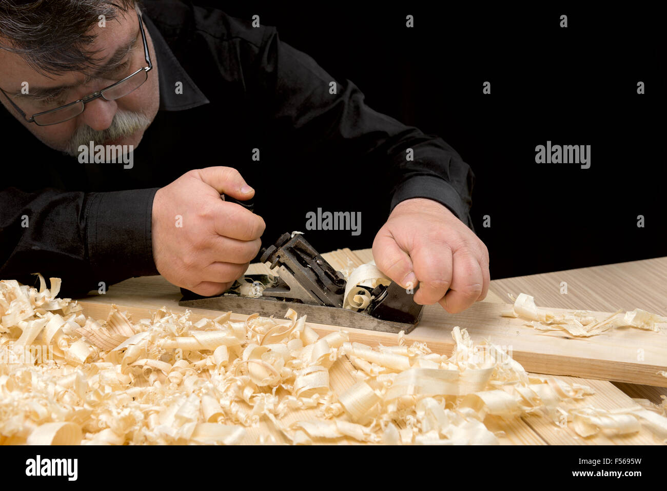 carpenter planed board using woodworker's hand tools Stock Photo - Alamy