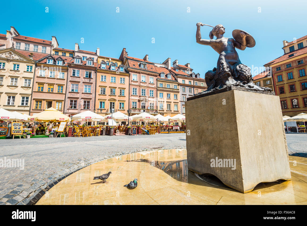 Panorama of Old Town Market Place in Warsaw, Poland, Europe. UNESCO ...