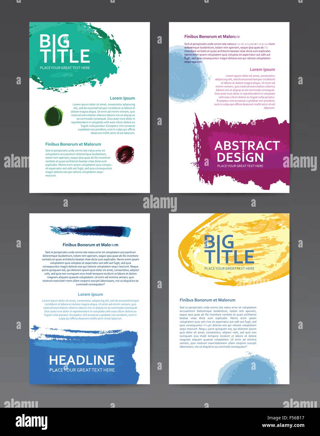 Watercolor blue green template Stock Vector Images - Alamy