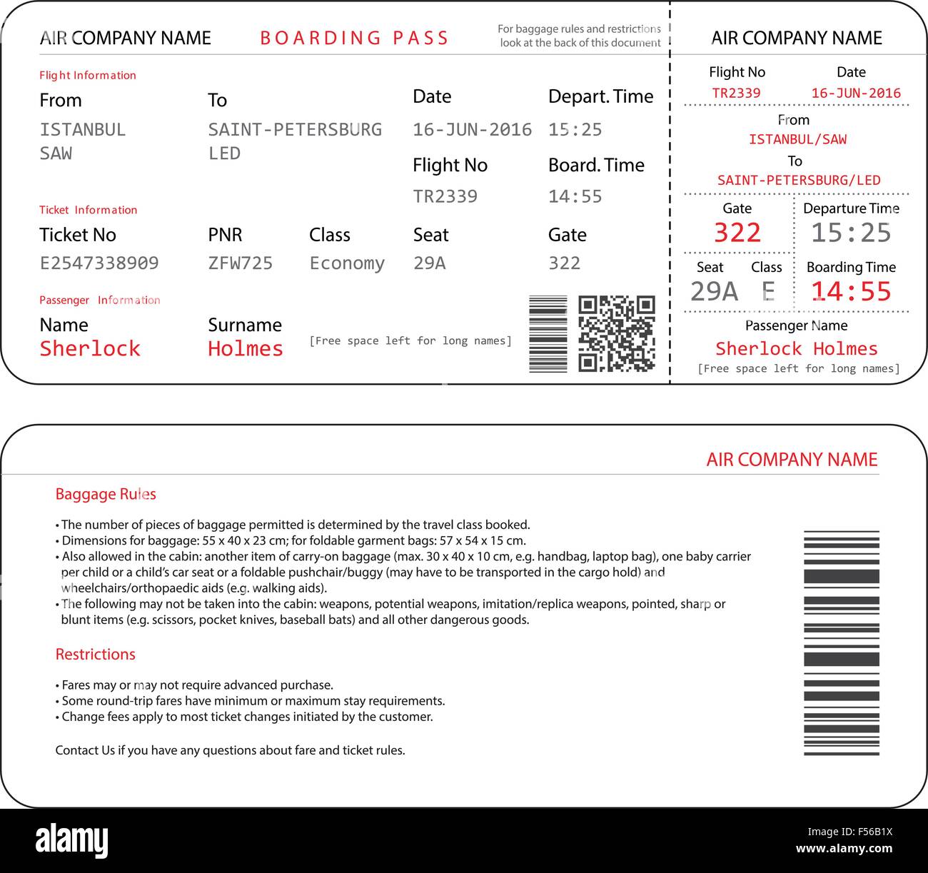 Boarding pass template Stock Vector Images - Alamy