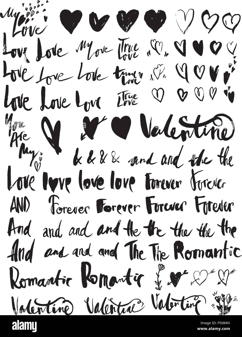 Heart line love set Stock Vector Images - Alamy