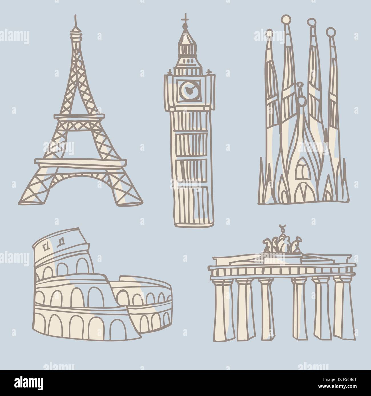 Travel landmarks doodle Stock Vector Image & Art - Alamy