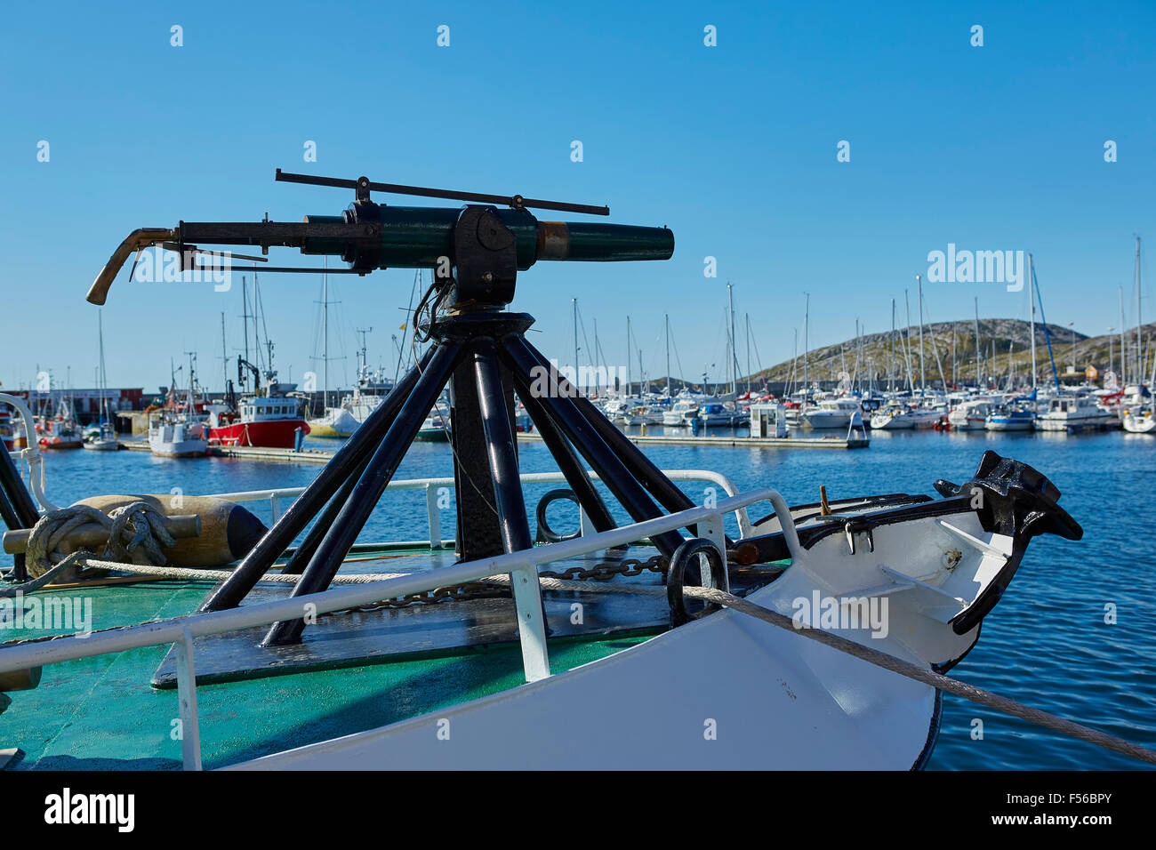 Harpoon, Mounted On The Bow Of A Whale Boat In Bodø Harbour, Norway ...