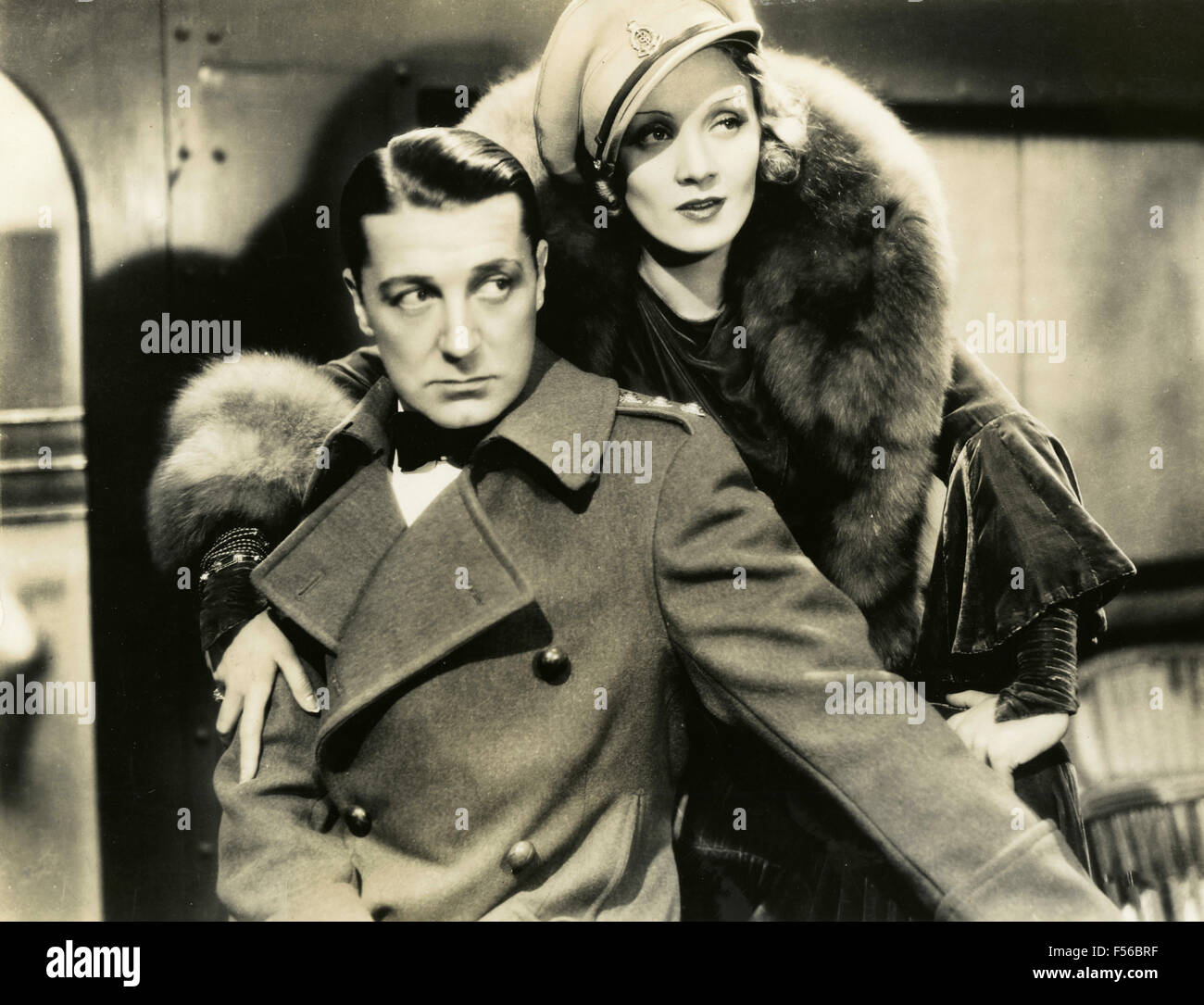 The actors Marlene Dietrich and Clive Brook in a scene from the film ...