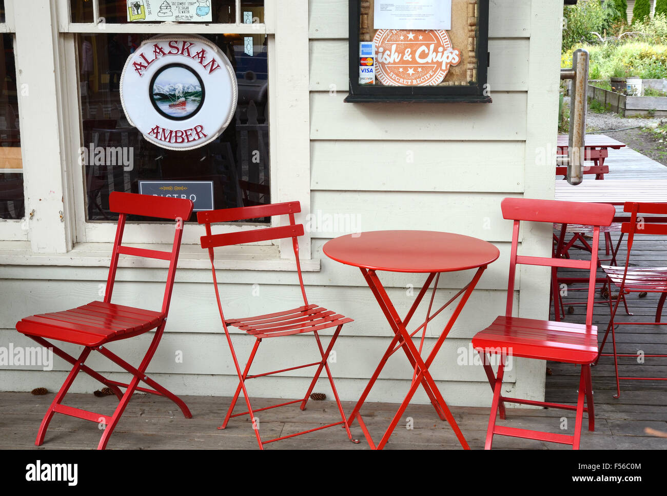 Red chair café alaska hi-res stock photography and images - Alamy
