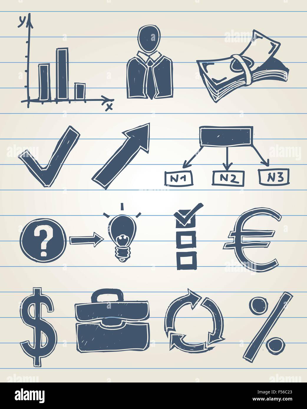 Finance doodle set Stock Vector Image & Art - Alamy