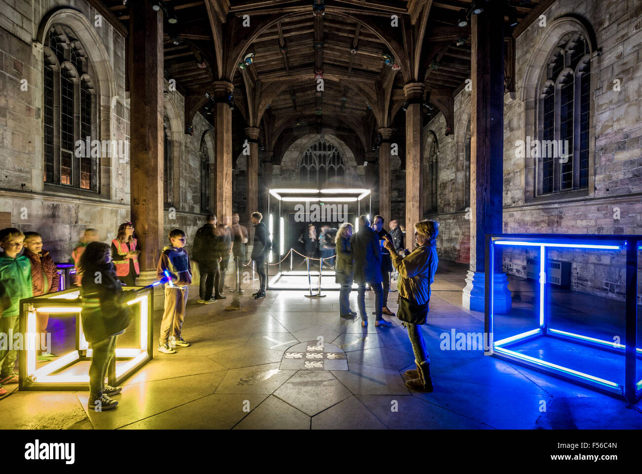 York, UK. 28th Oct, 2015. Illuminating York public art display. "Spark ...