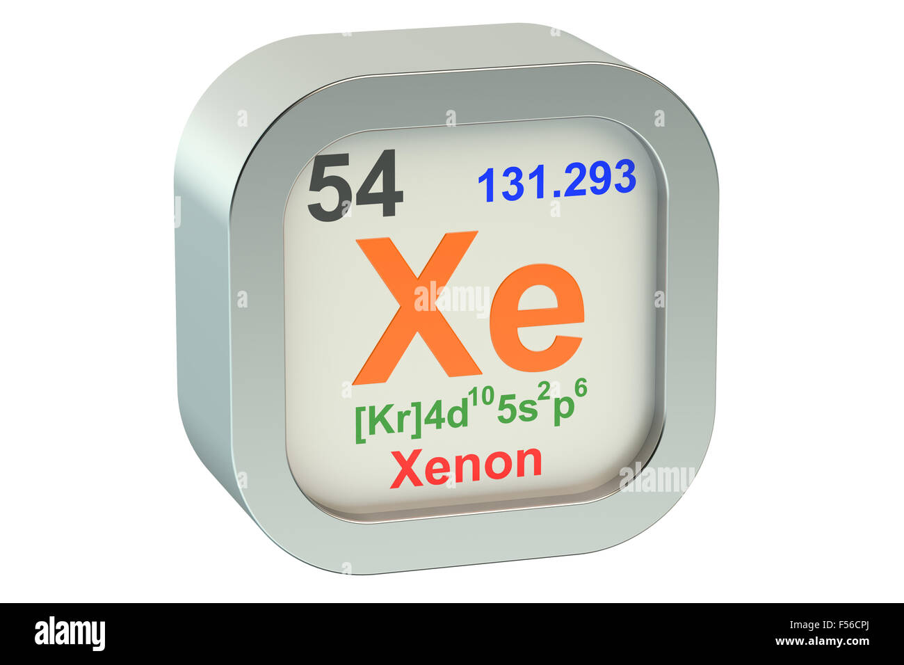 Xenon element symbol isolated on white background Stock Photo - Alamy