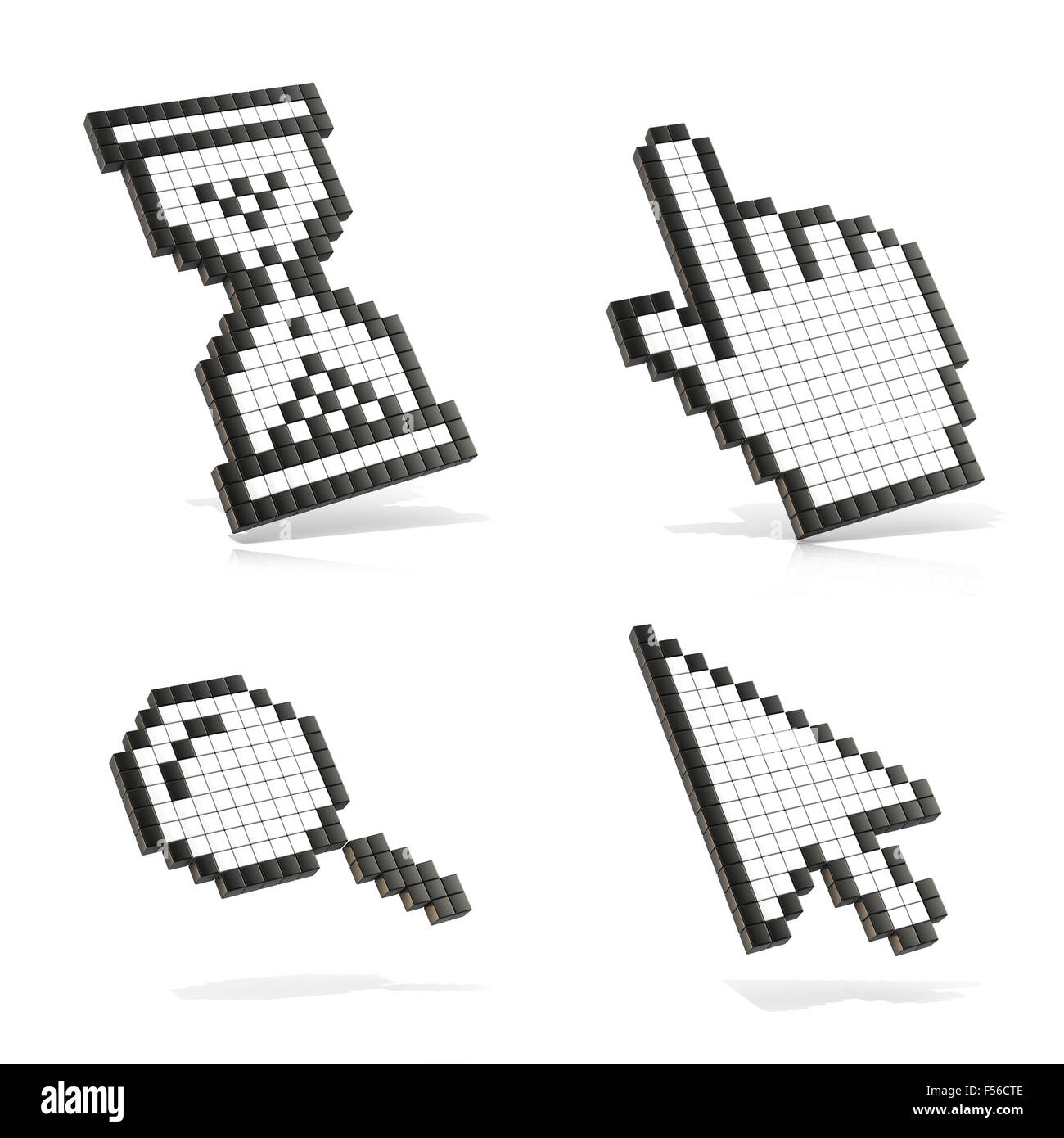 Cursors set. 3D render illustration isolated on white background Stock ...