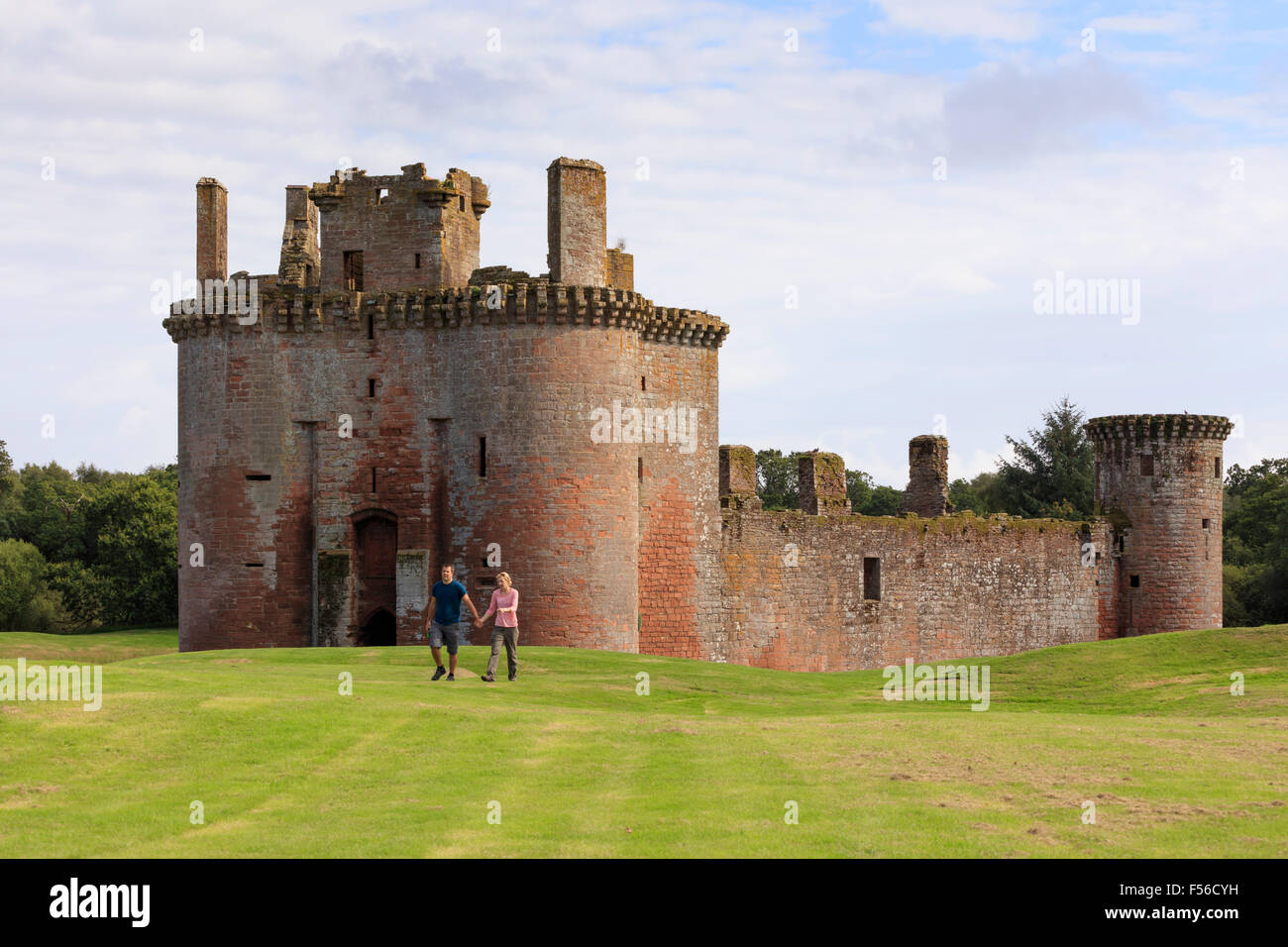 Caerlaverock Castle, 14th century stronghold of the Maxwells Stock ...
