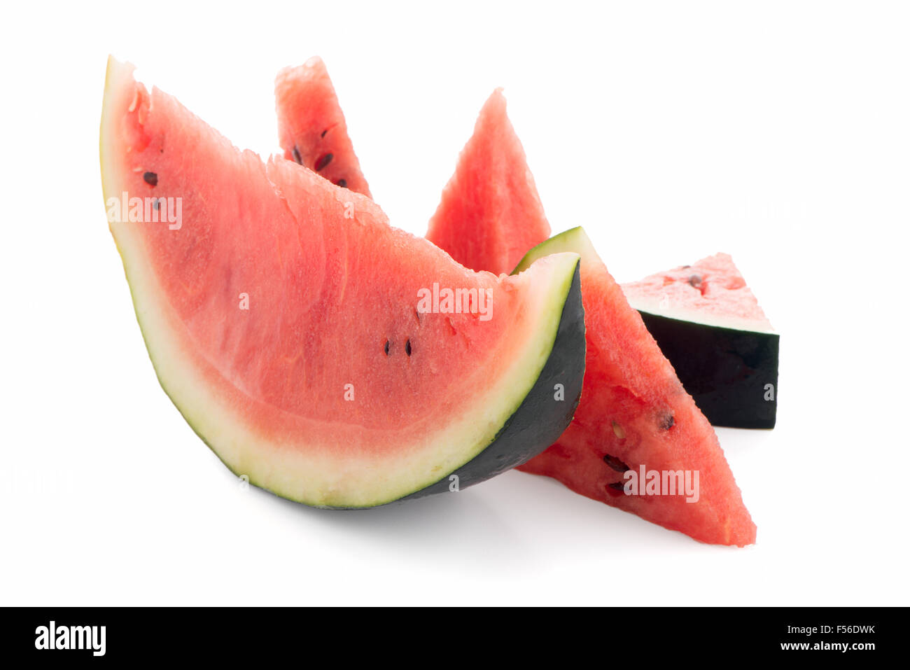 Closeup of watermelon slices on white background Stock Photo - Alamy